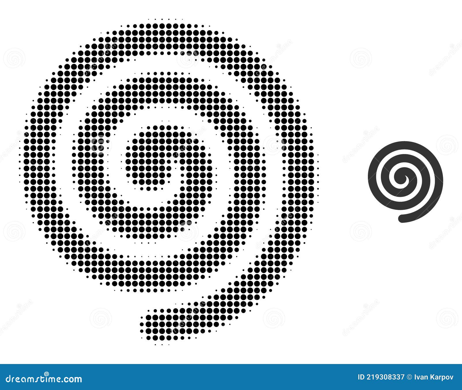 Hypnosis Spiral Halftone Dot Icon Stock Vector - Illustration of ...
