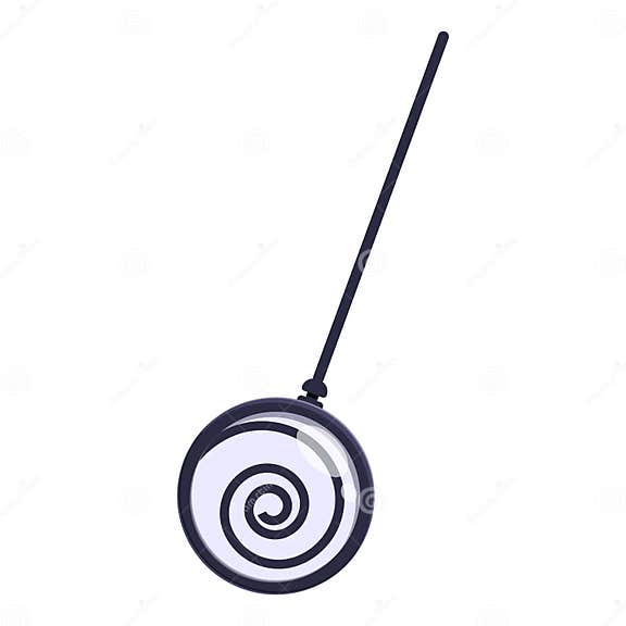 Hypnosis Spiral Pendulum Swinging on White Background Stock Illustration - Illustration of close ...