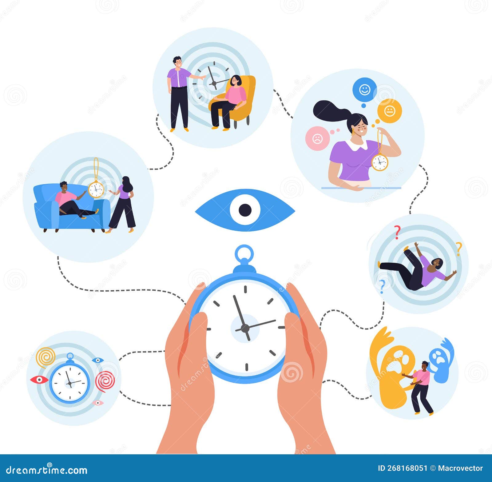 Hypnosis Therapy Flat Composition Cartoon Vector | CartoonDealer.com ...