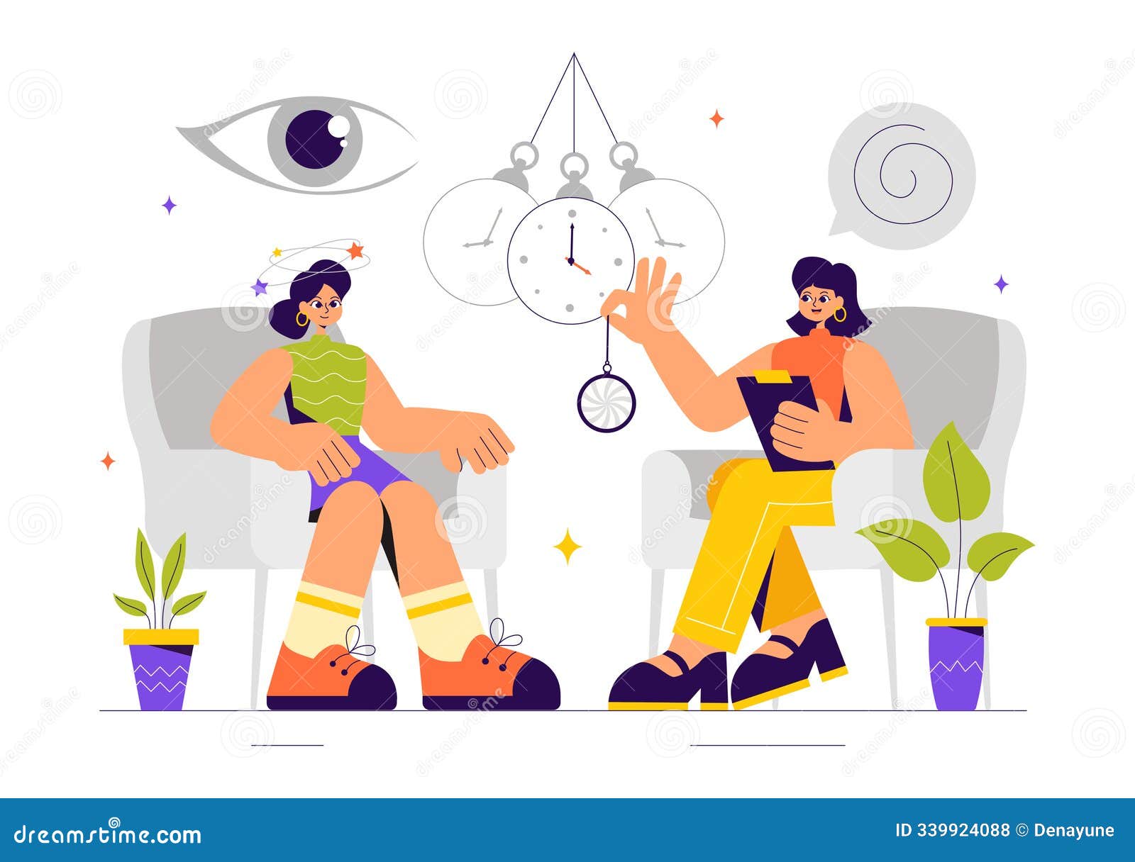 Hypnosis Vector Illustration Featuring Black and White Spiral Patterns ...