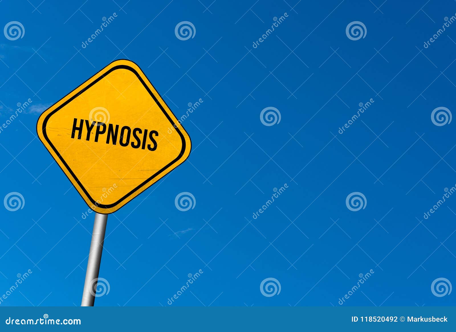 Hypnosis - Yellow Sign with Blue Sky Stock Photo - Image of advertising ...