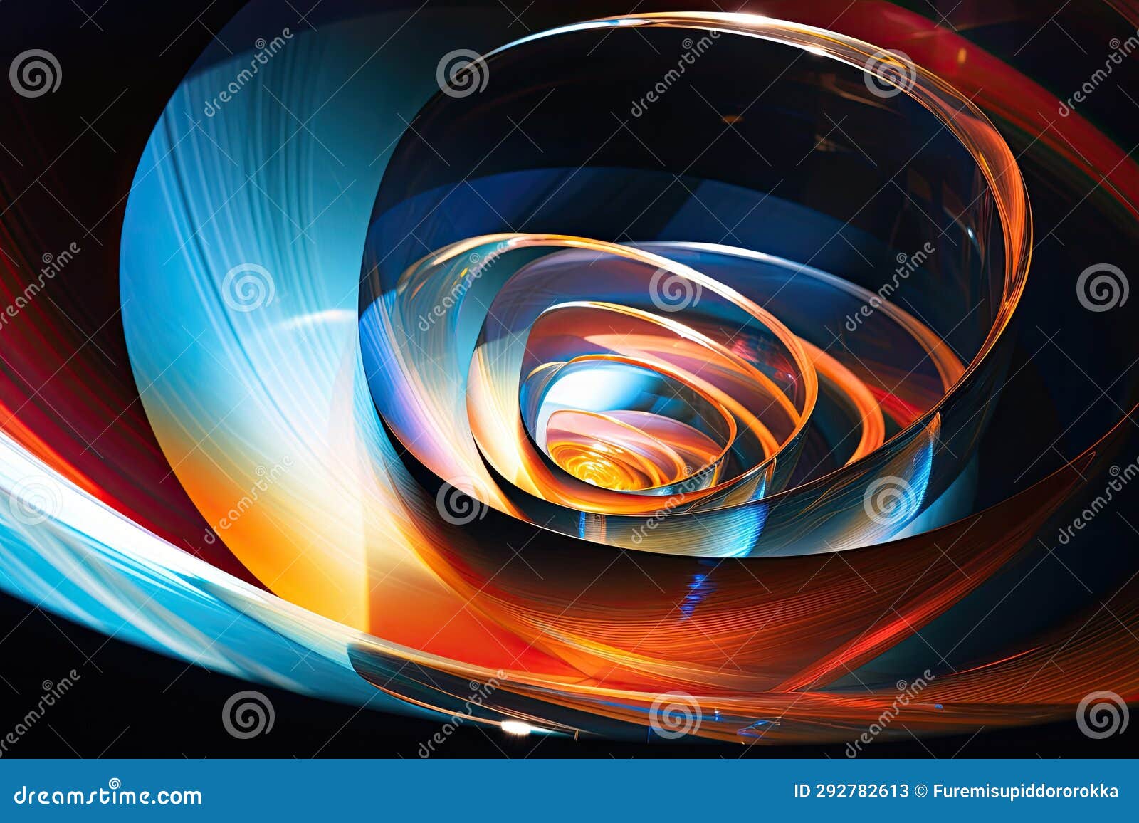 Hypnotic Abstraction Using Sunlight and Refraction Stock Illustration ...