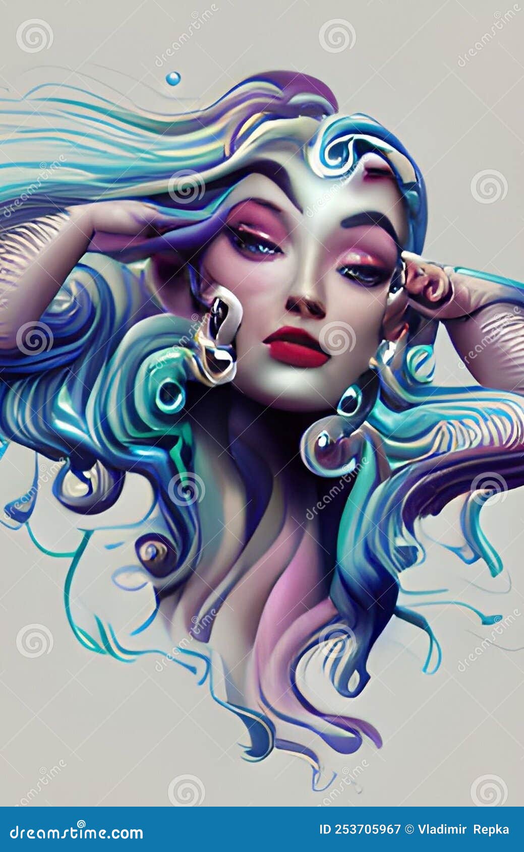 Hypnotic Beauty - Unique Digitally Painted Color Artwork Stock ...