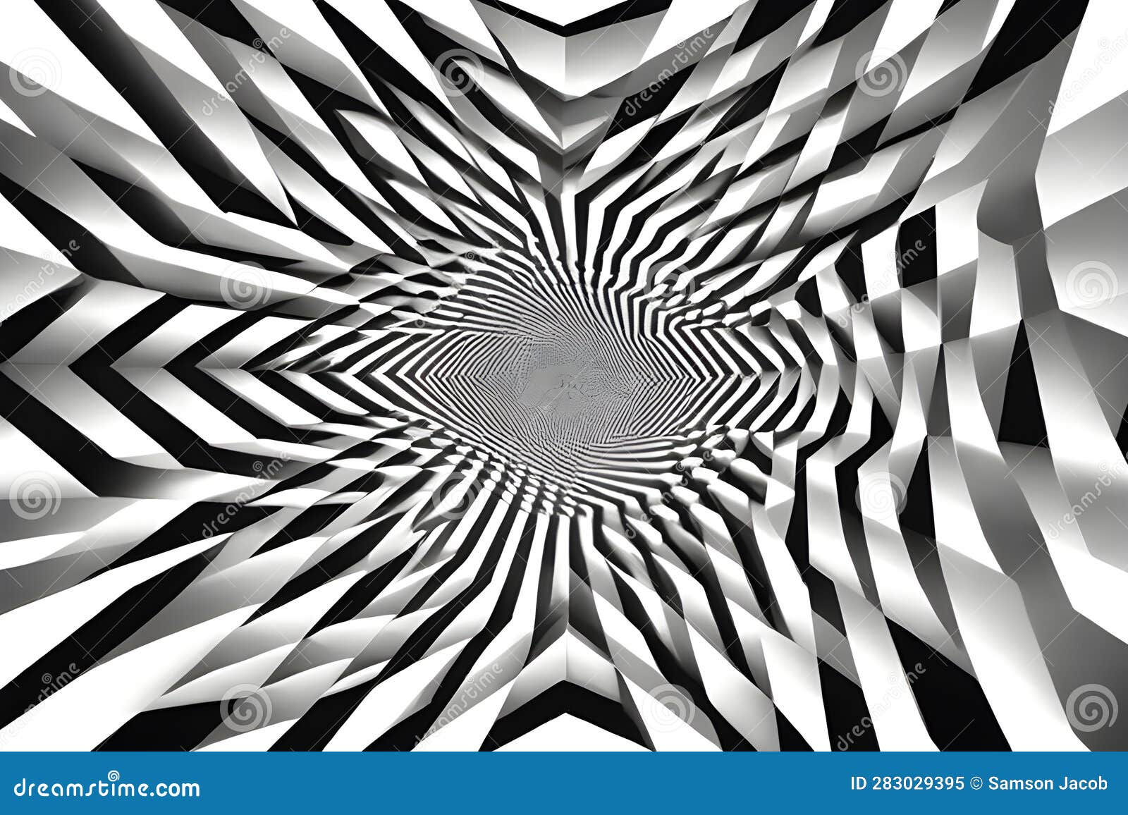 Hypnotic Black and White Pattern Generated by Ai Stock Illustration ...
