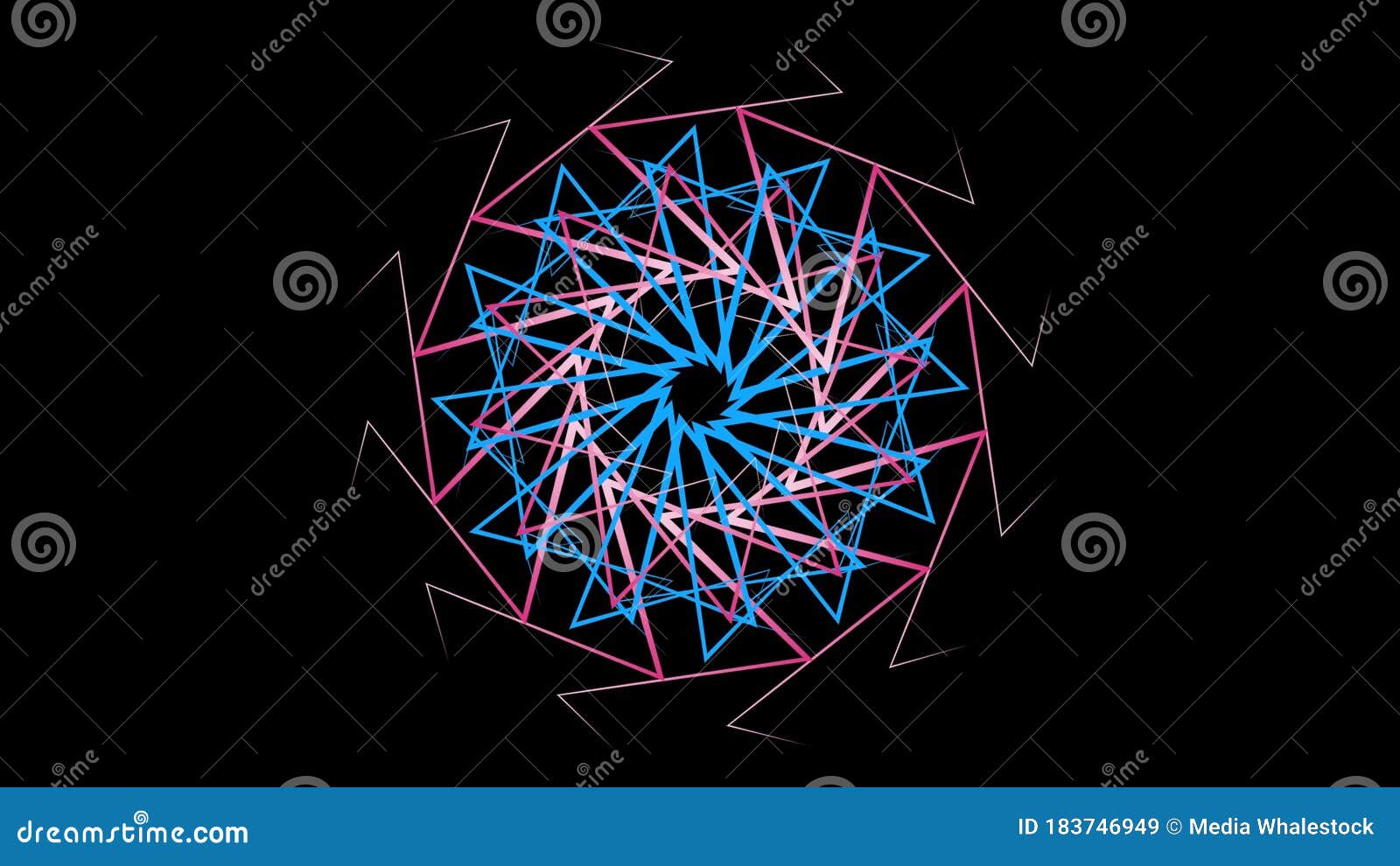 Hypnotic Circular Pattern of Colored Geometric Lines on Black ...