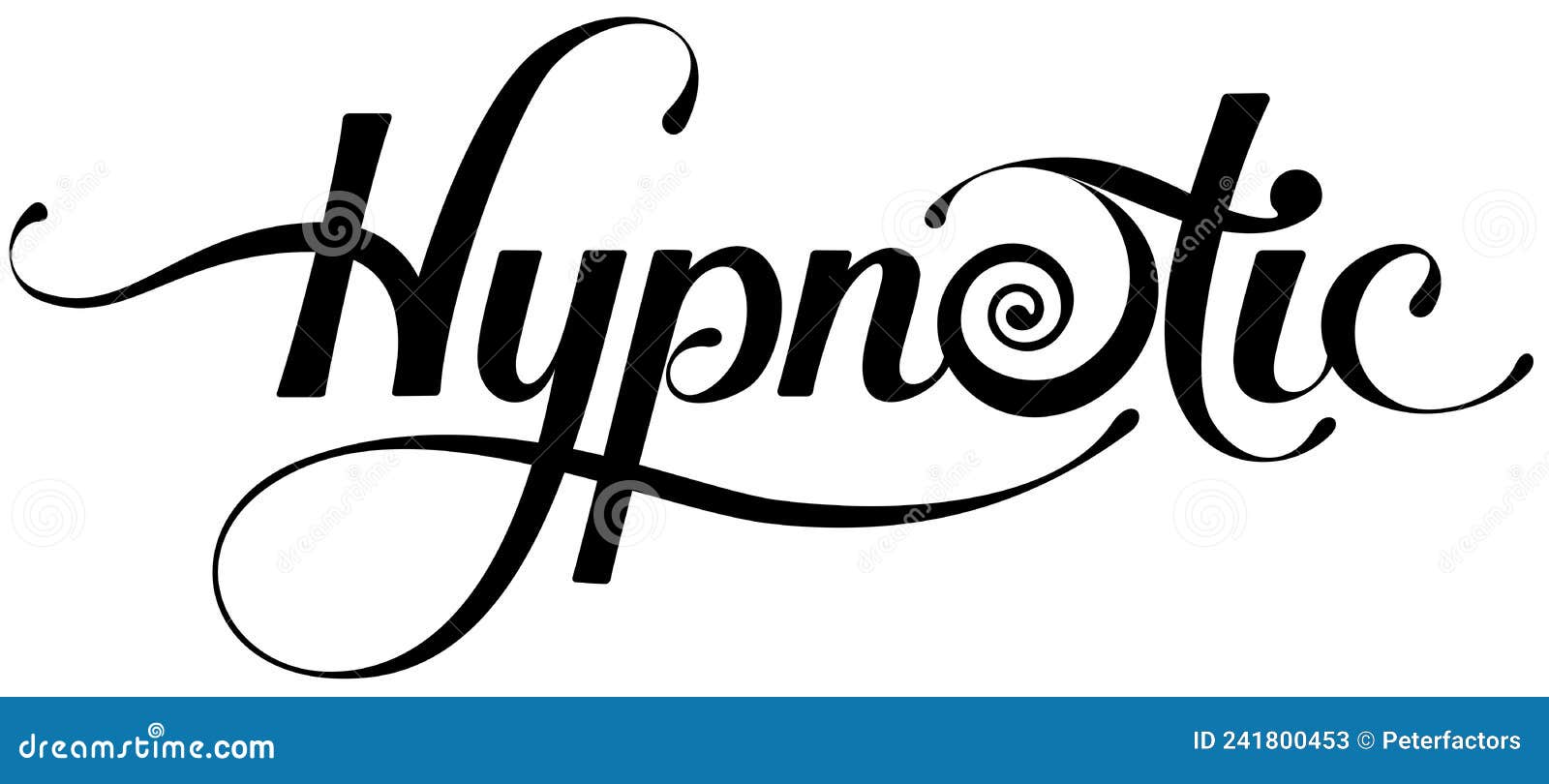 Hypnotic - Custom Calligraphy Text Stock Vector - Illustration of ...