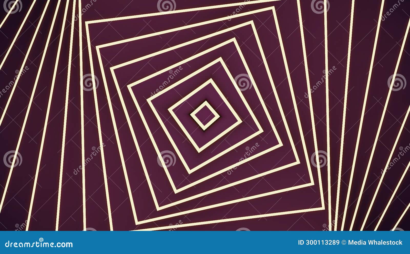 Hypnotic Mirror Spiral of Squares. Motion. Geometric Spiral of Square ...