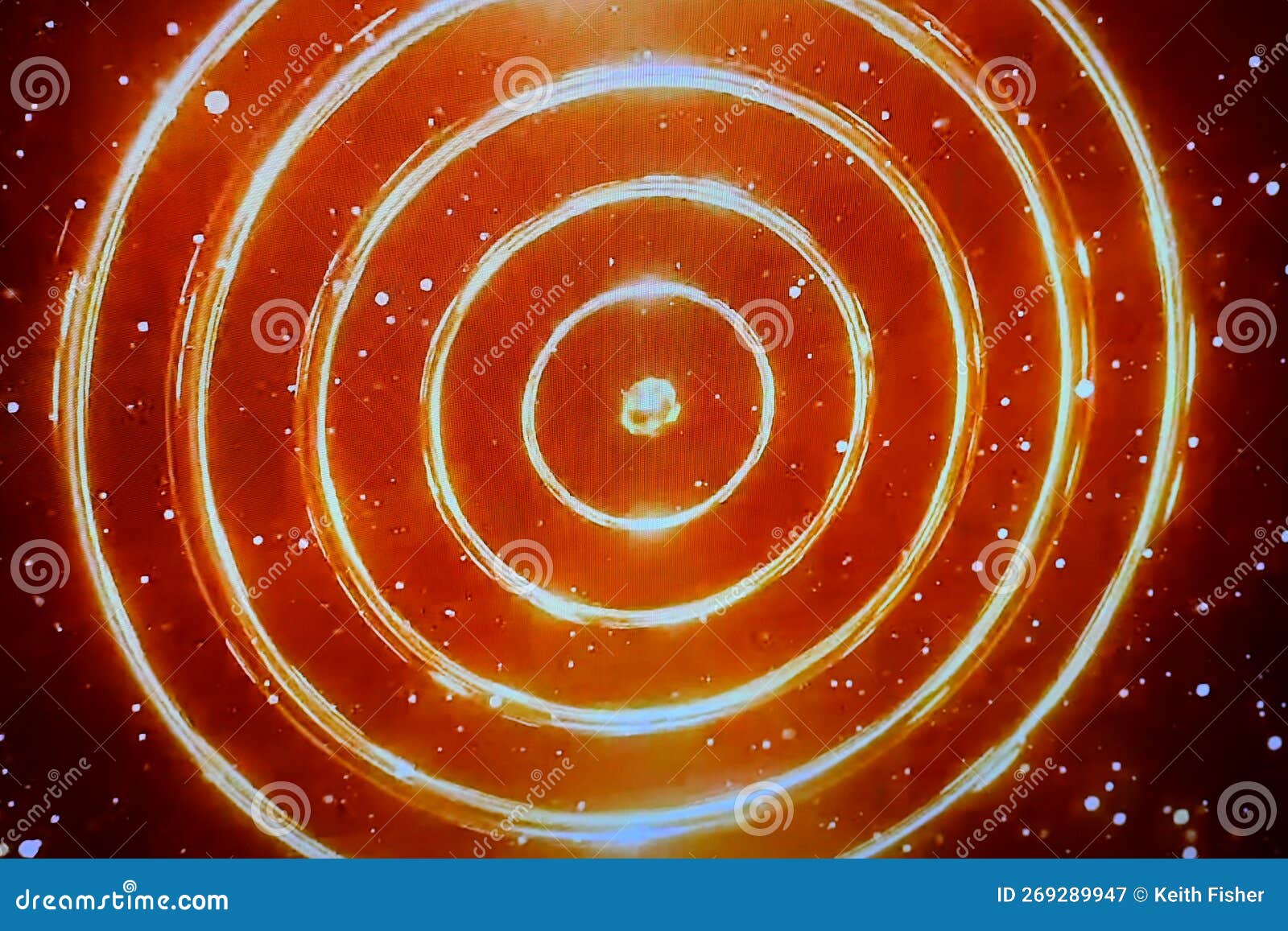 Hypnotic Pixelated Round Circle with Star Flecks Red Gold Stock Image ...