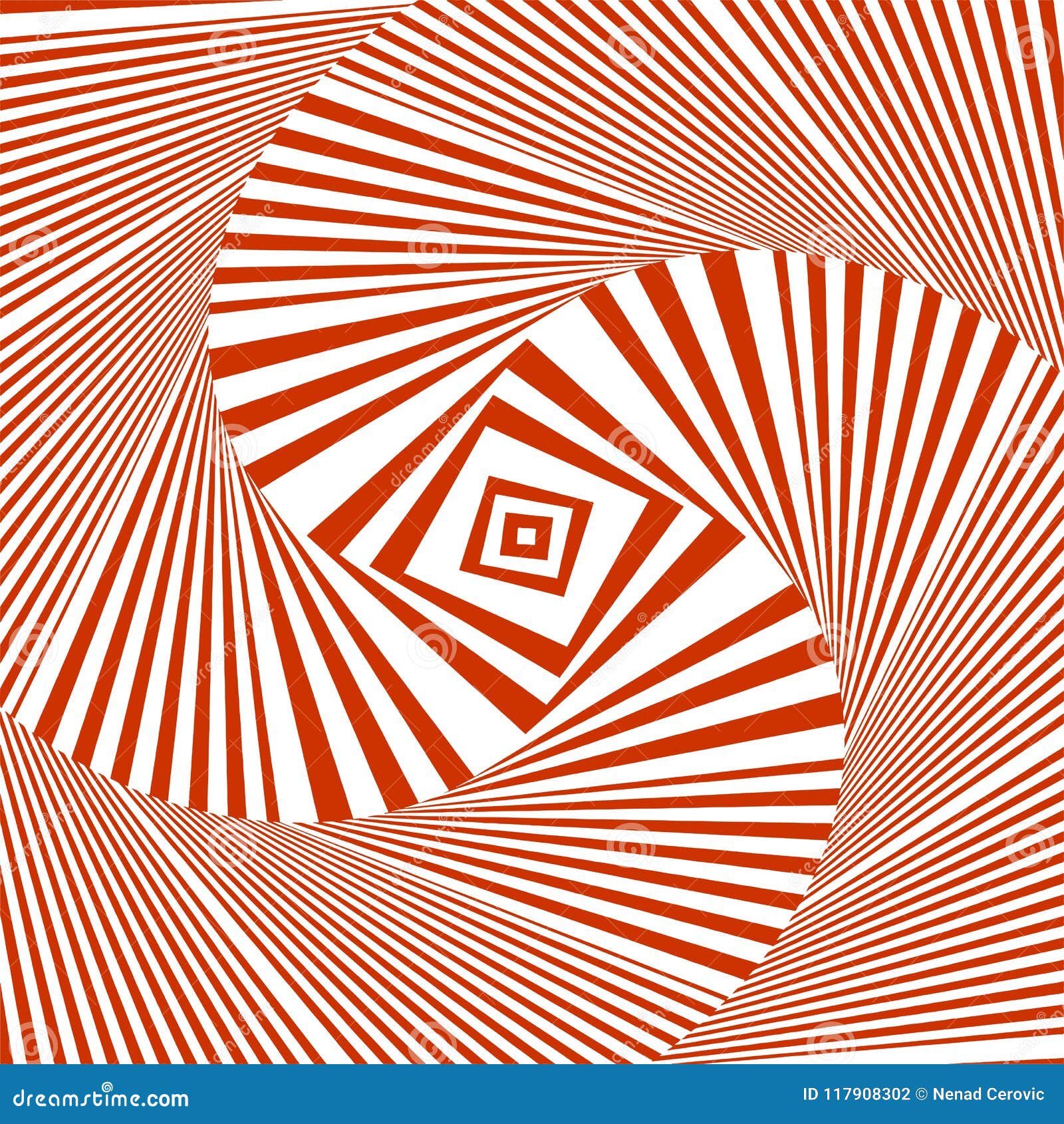 Hypnotic Red Square Stripe Shapes Vector Stock Vector - Illustration of ...