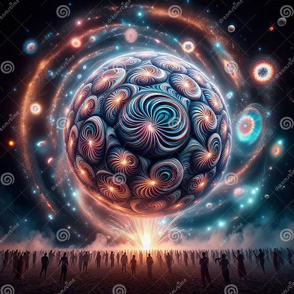 132 62. Hypnotic Shells_ Large, Spherical Fireworks Th Stock ...