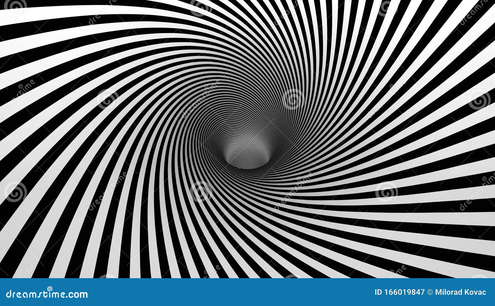Hypnotic Spiral, Black and White Psychedelic Vortex Stock Illustration ...
