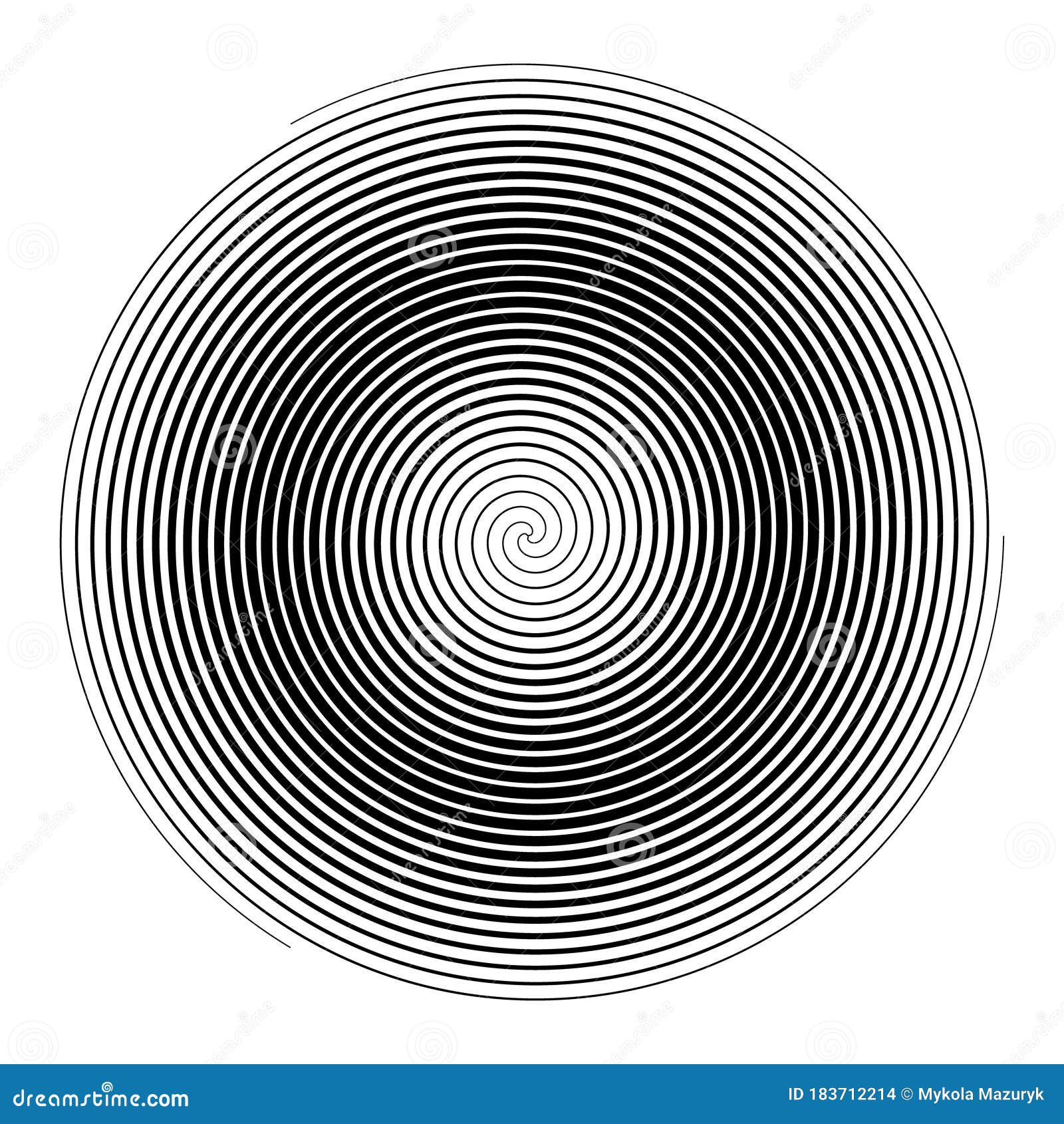 Hypnotic Spiral with Different Thickness Stock Vector - Illustration of ...