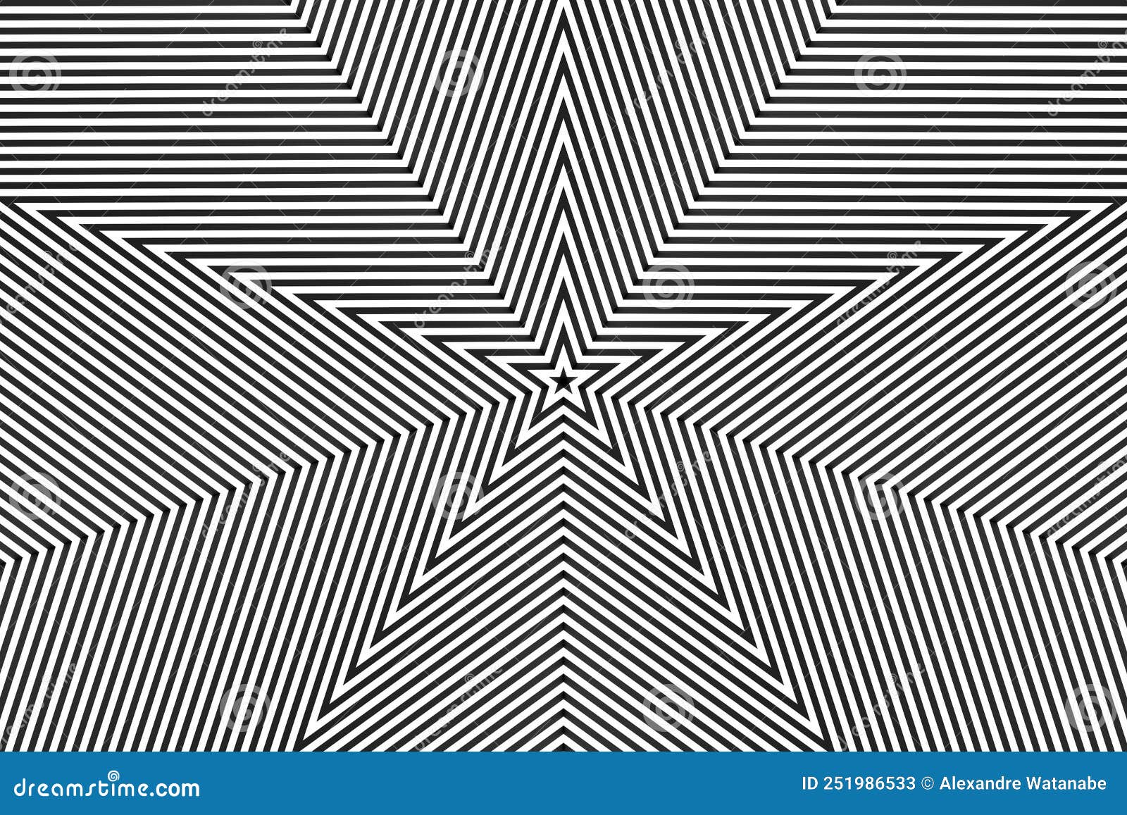 Hypnotic Star Shape Optical Illusion Stock Illustration - Illustration ...