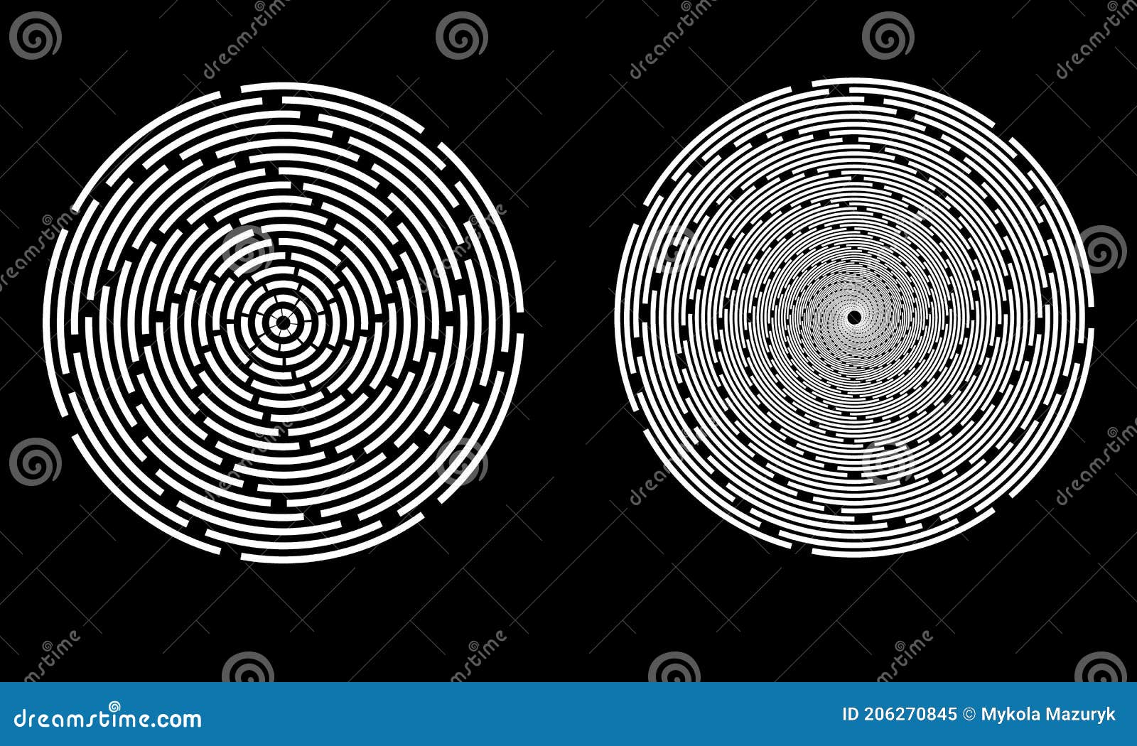 Hypnotic Swirl Lines Abstract White Black Optical Illusion Vector ...