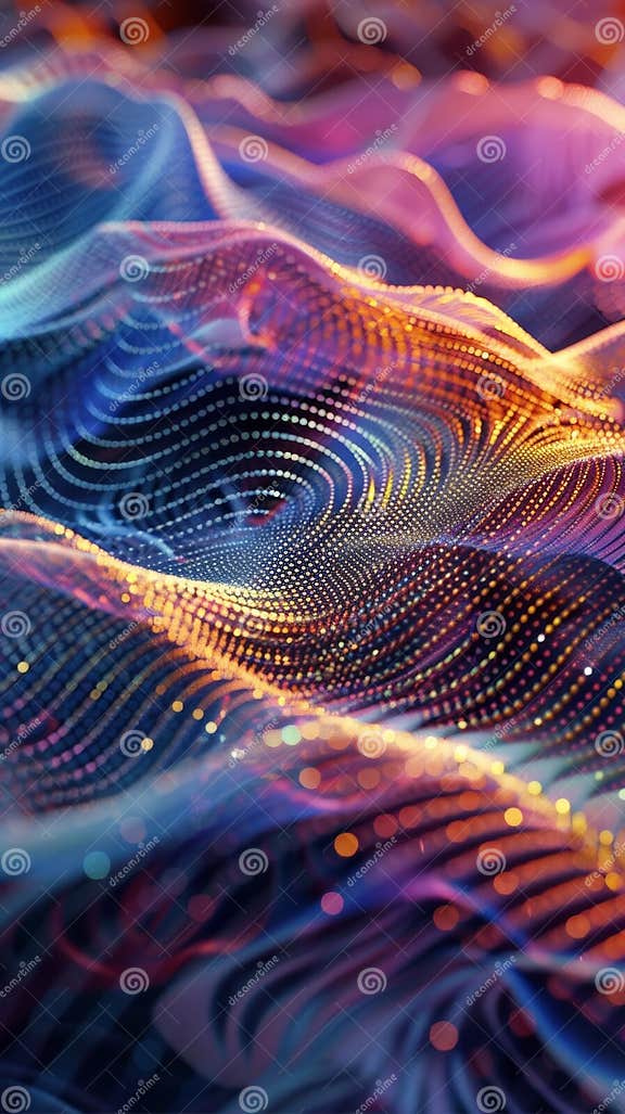 Hypnotic Swirls Move through a Colorful Digital Mesh, Creating a ...