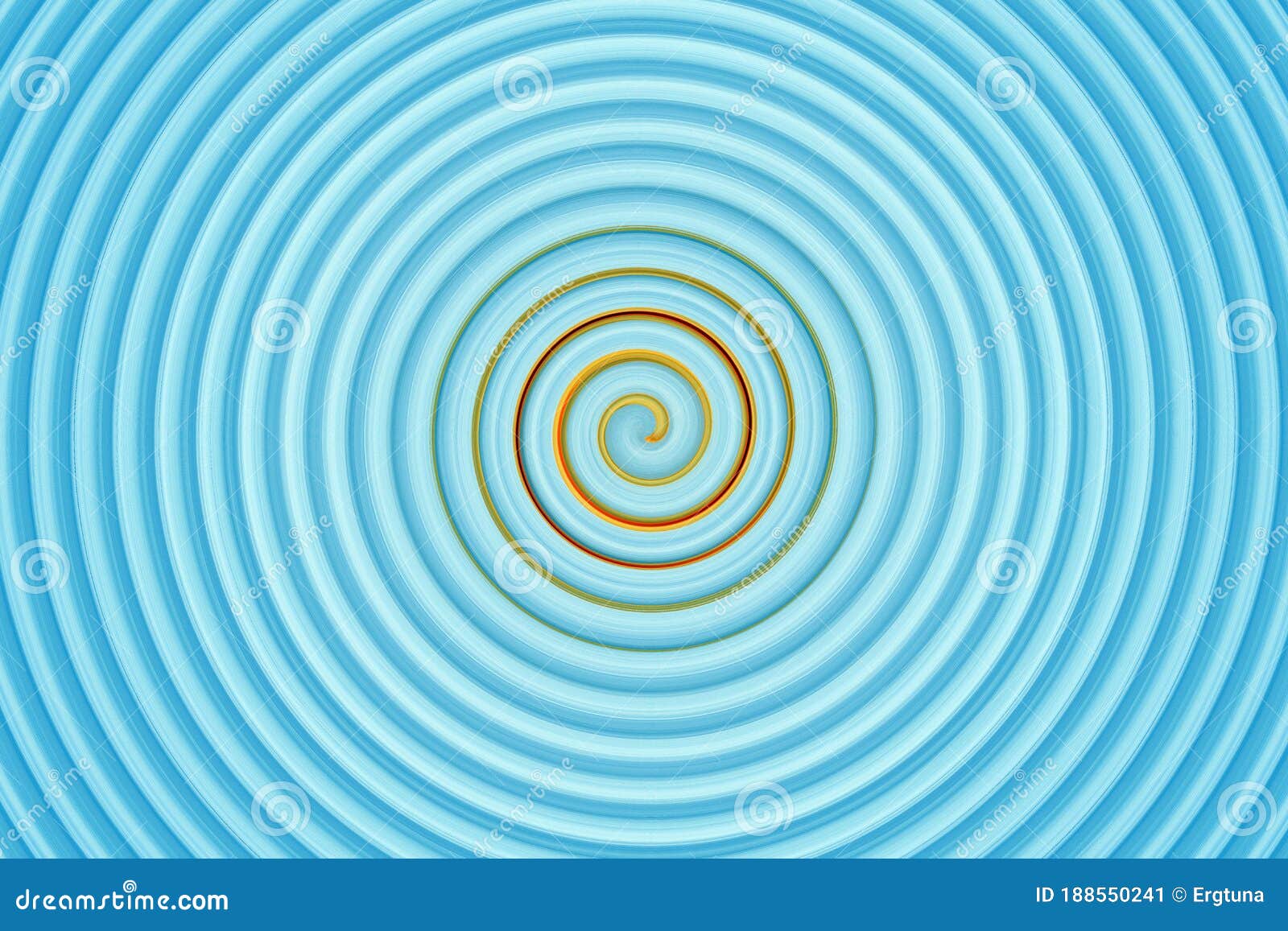 Hypnotic Vortex with Blue and Yellow Colors Stock Illustration ...