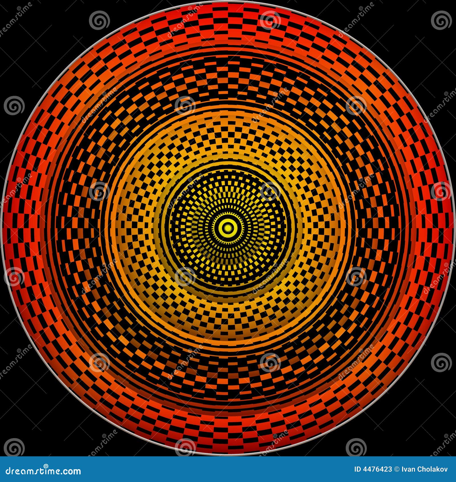 Hypnotic wheel stock illustration. Illustration of orange - 4476423