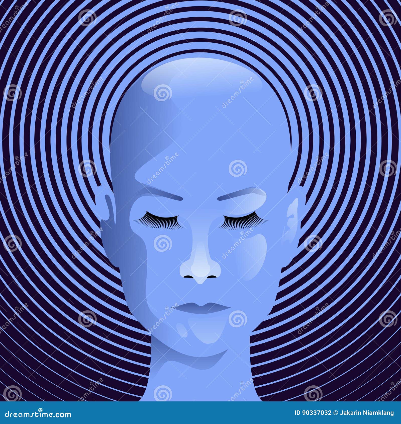 Hypnotisez illustration de vecteur. Illustration of femme - 90337032