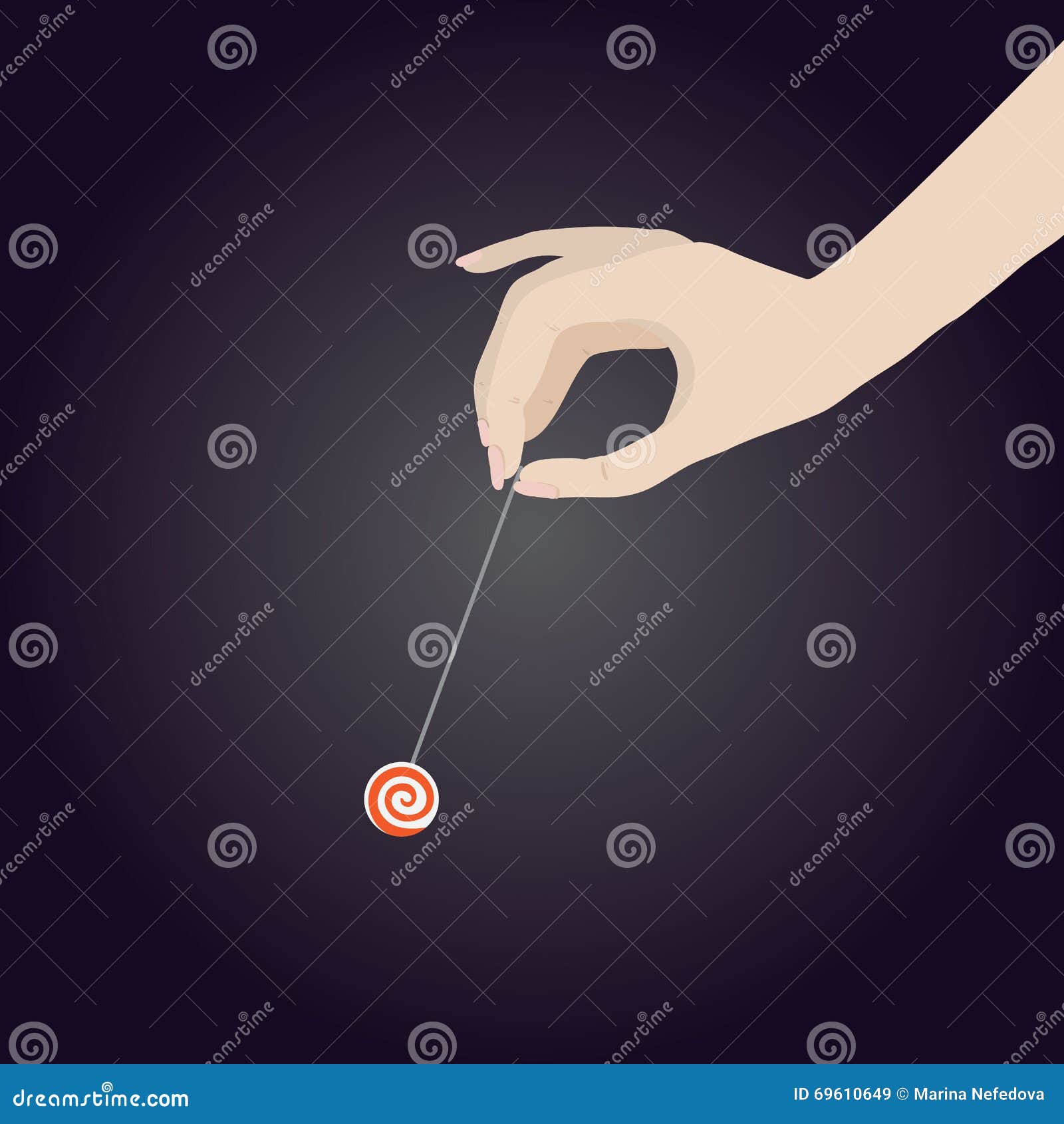 Hypnotising Hand with a Pendulum Stock Illustration - Illustration of ...
