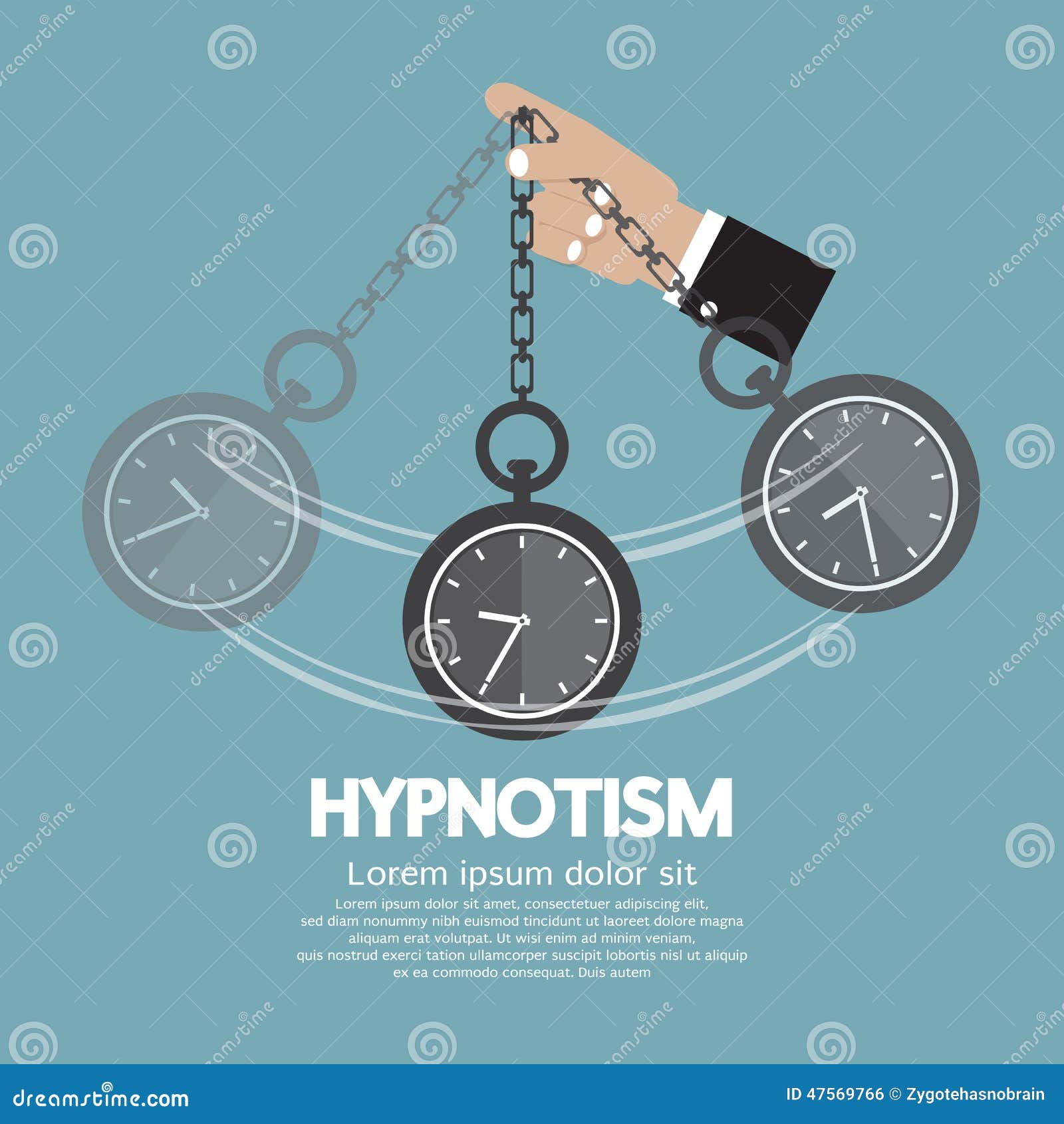 Hypnotism by Using a Clock stock vector. Illustration of hypnotism ...