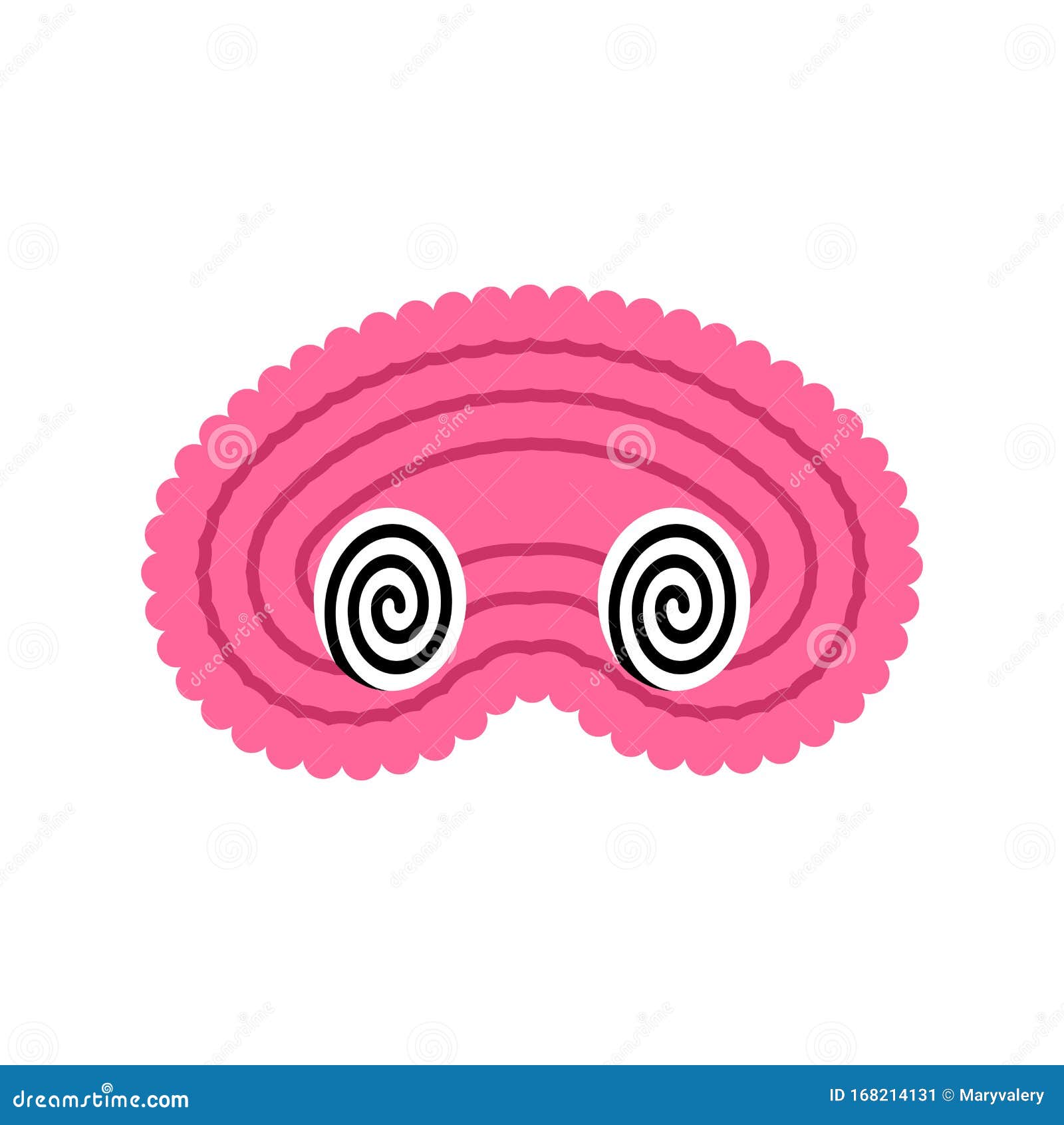 Human Hypnotized Brain With Hypnosis Spiral In Eyes Pink Cartoon ...
