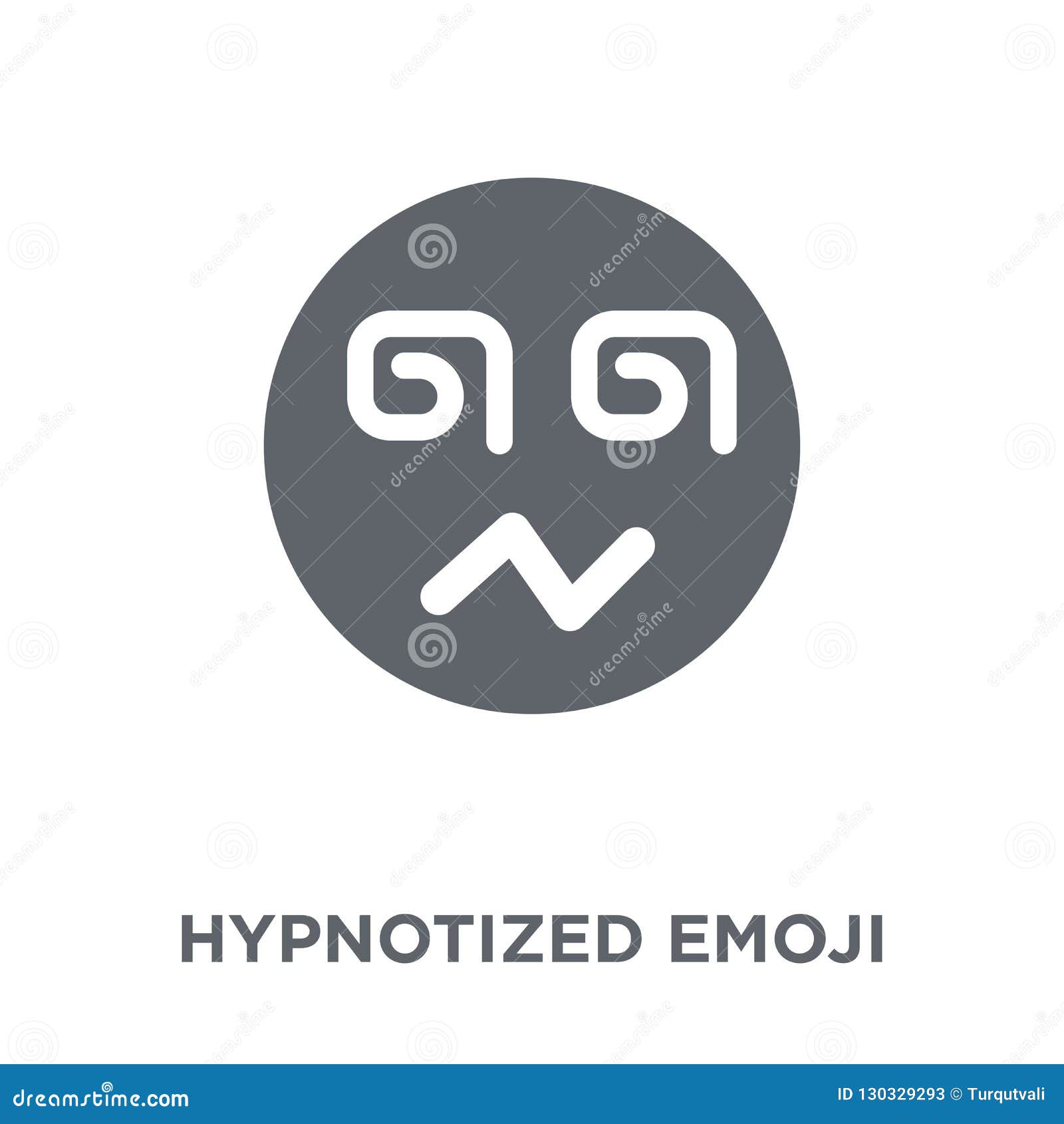 Hypnotized Emoji Vector Icon On White Background. Flat Vector ...