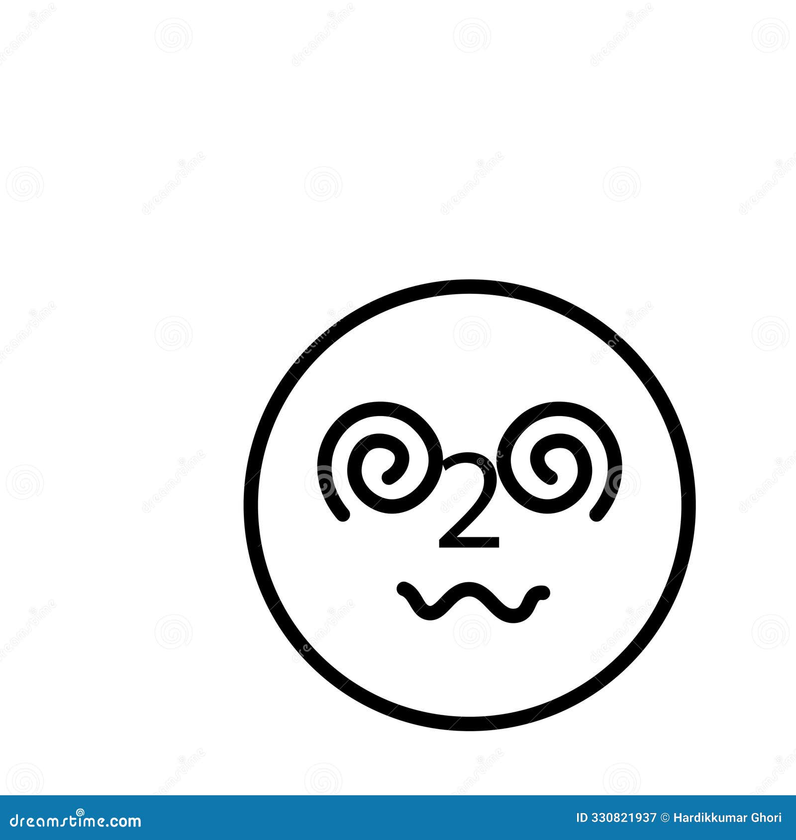 Hypnotized emoji icon stock vector. Illustration of crazy - 330821937