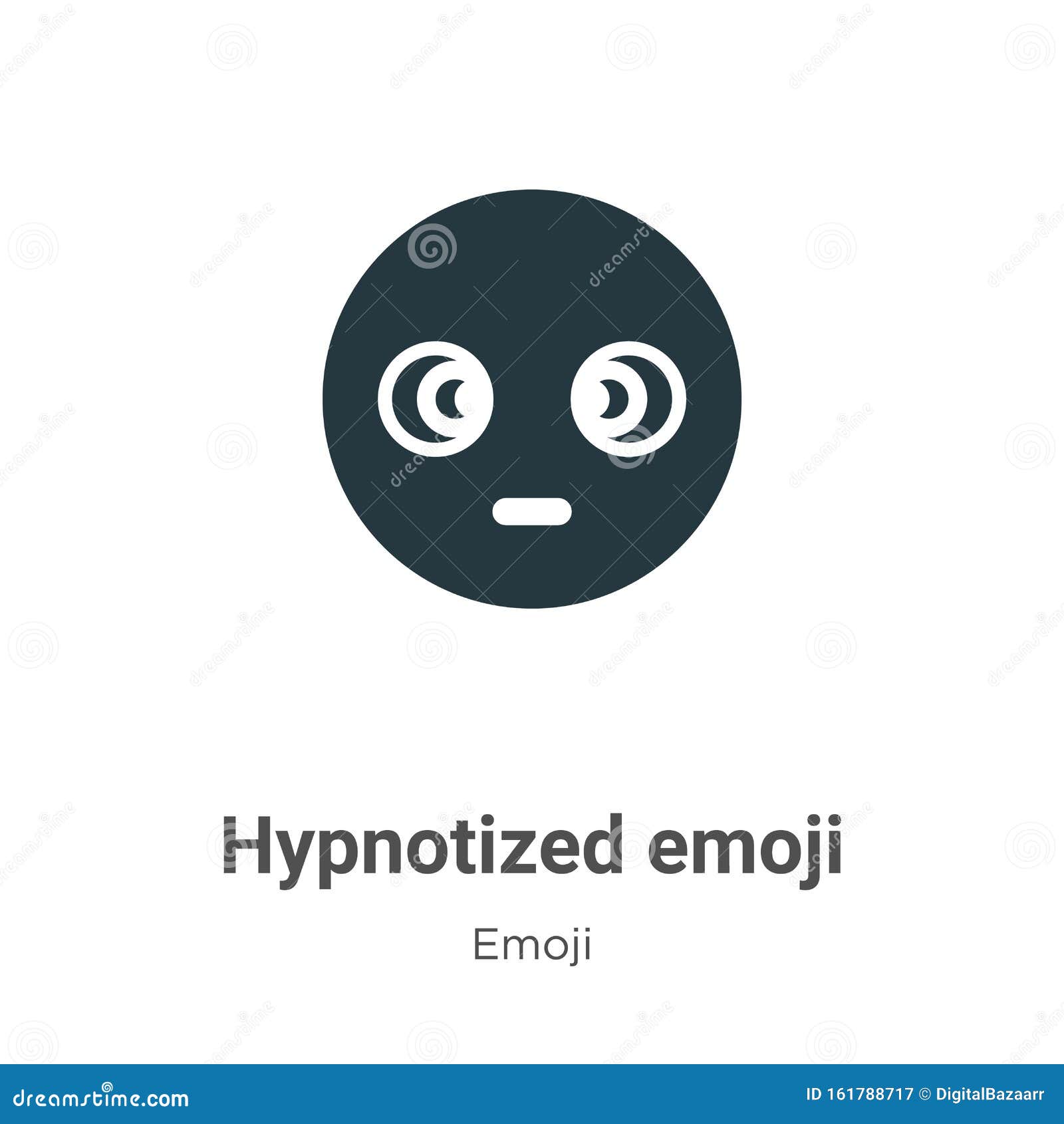 Hypnotized Emoji Vector Icon on White Background. Flat Vector ...