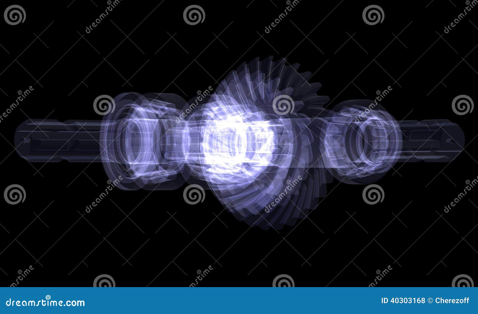 Hypoid Bevel Gearbox. Gears Close-up. Blue White And Black Concept Of ...