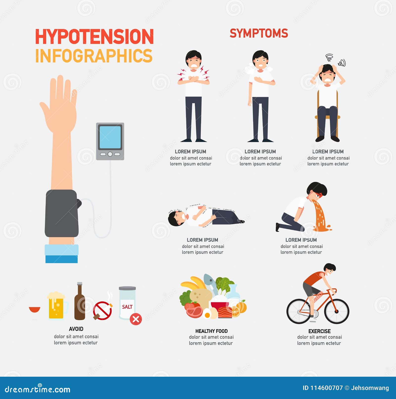 Hypotension infographic stock vector. Illustration of clinic - 114600707
