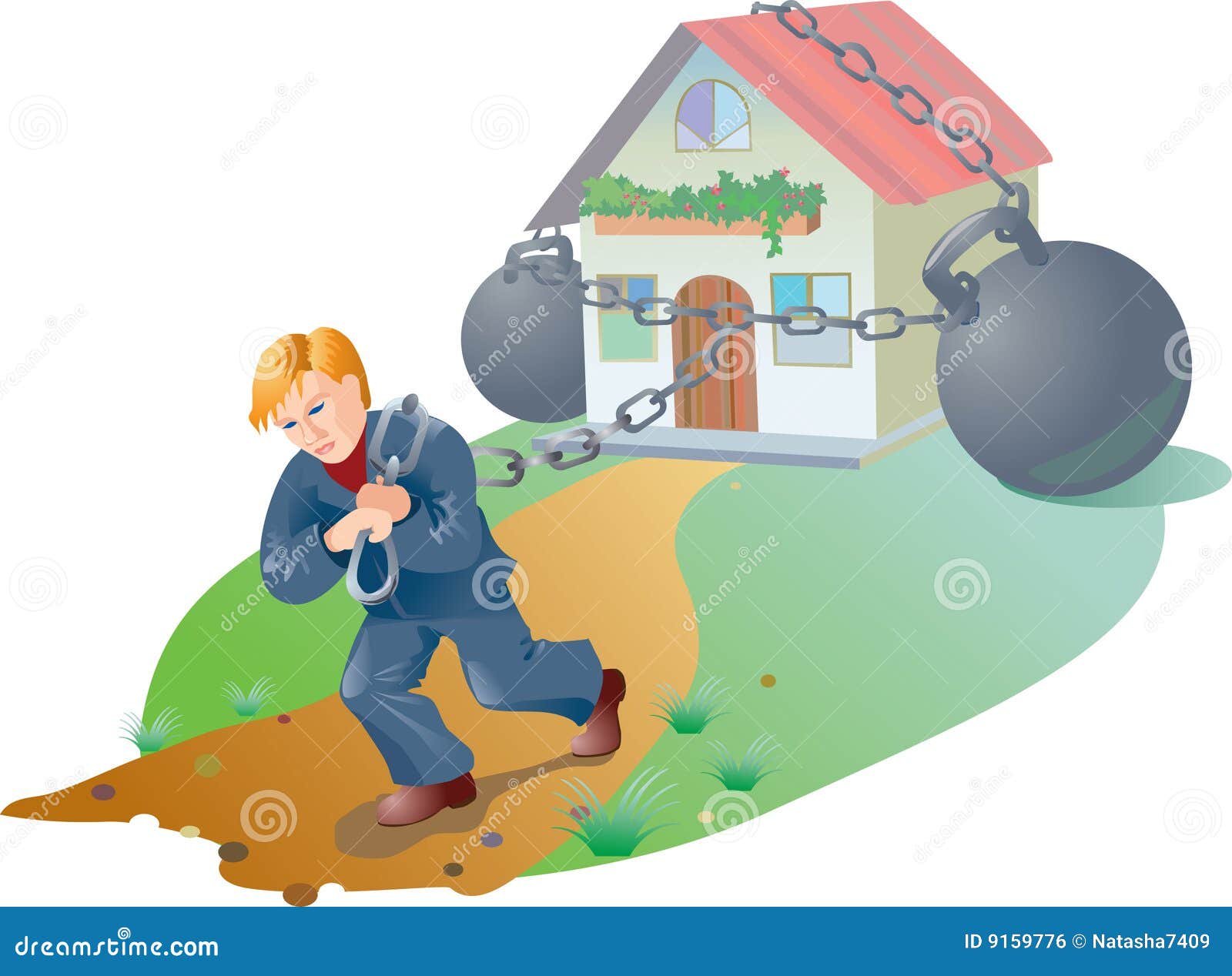 Hypothecary crisis stock vector. Illustration of loan - 9159776
