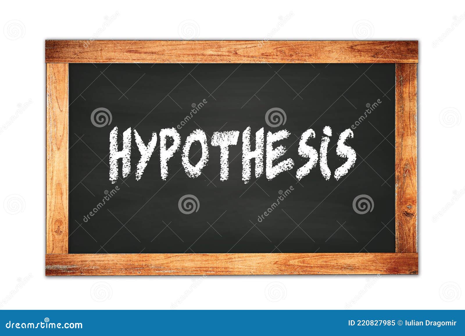 HYPOTHESIS Text Written on Wooden Frame School Blackboard Stock ...