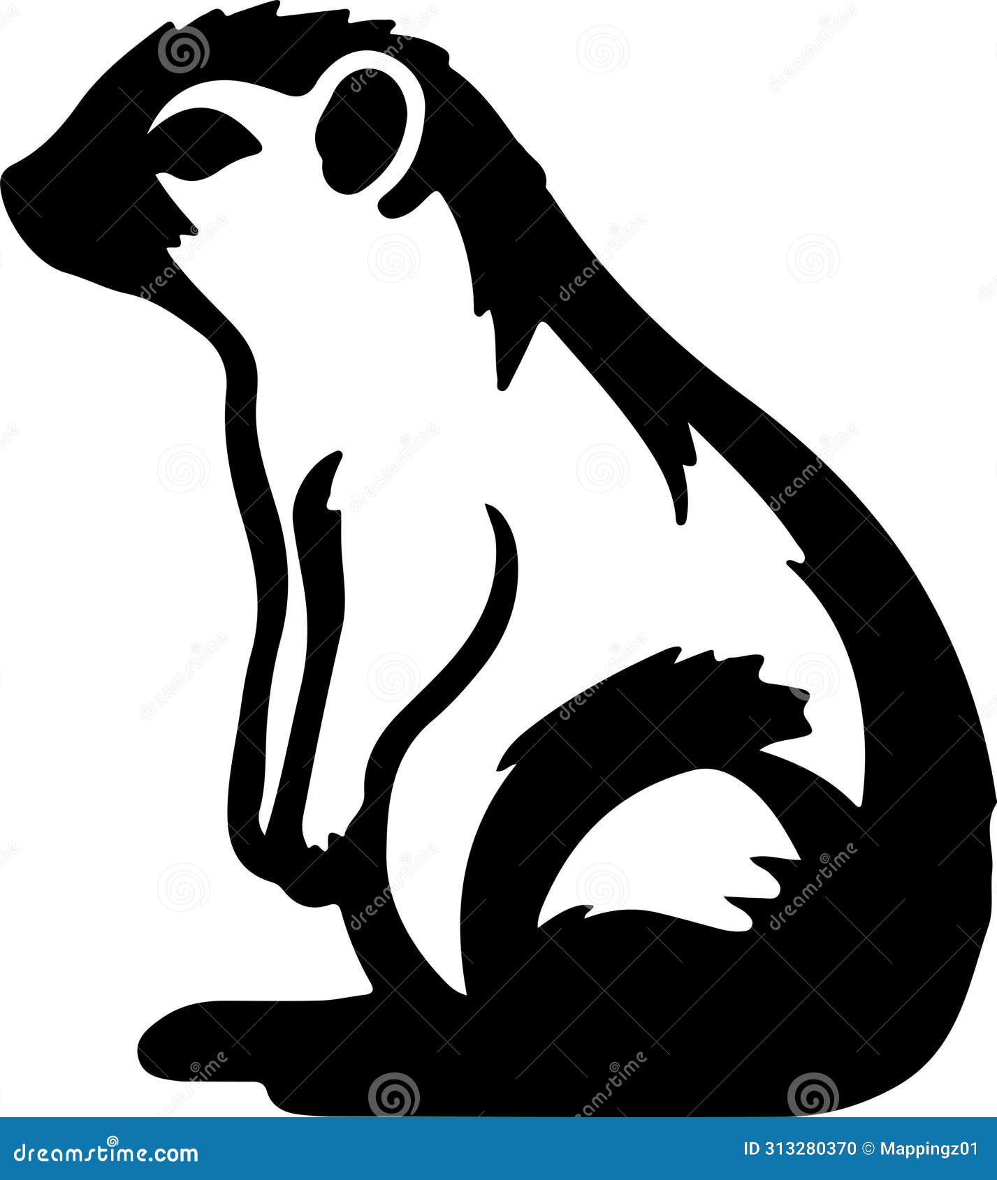 Hyrax Black Silhouette Generative Ai Stock Illustration - Illustration ...