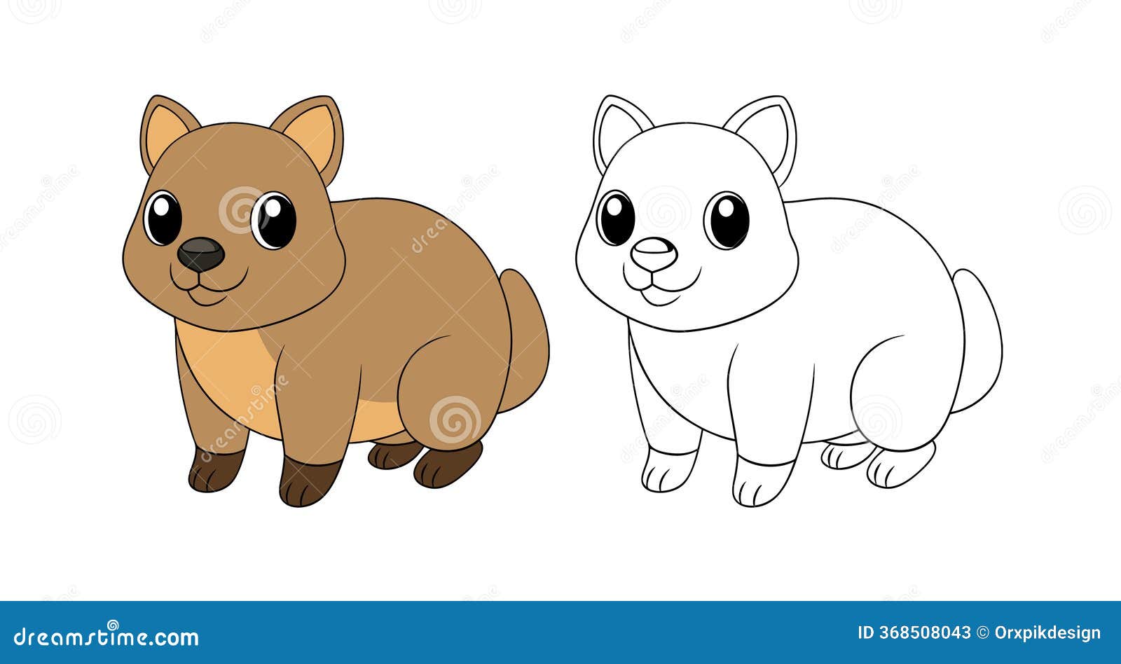 Hyrax Outline Silhouette Generative Ai Cartoon Vector | CartoonDealer ...