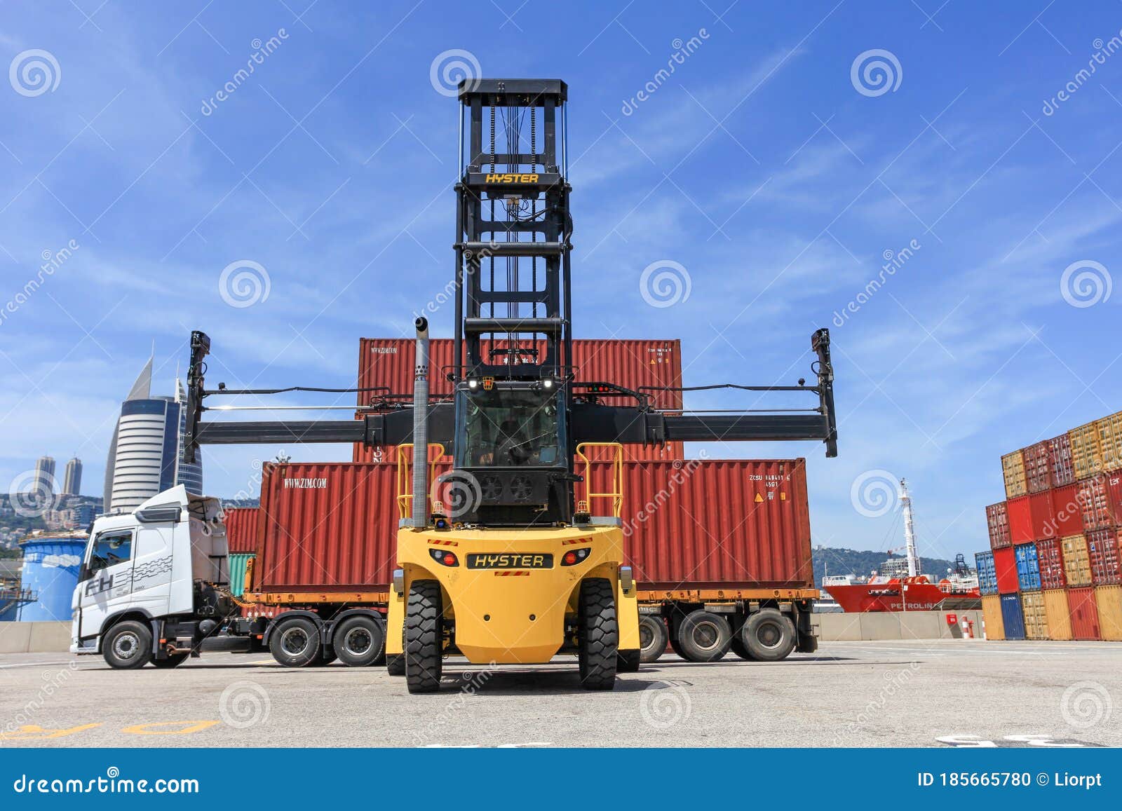 Hyster Container Handler Lifting a Shipping Container. Editorial Image ...