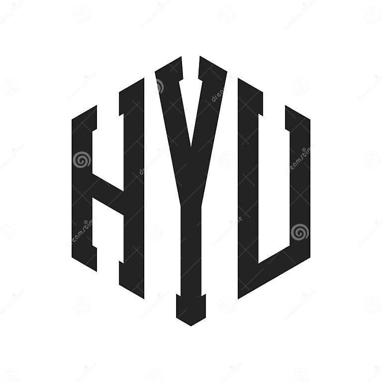 HYU Logo Design. Initial Letter HYU Monogram Logo Using Hexagon Shape ...