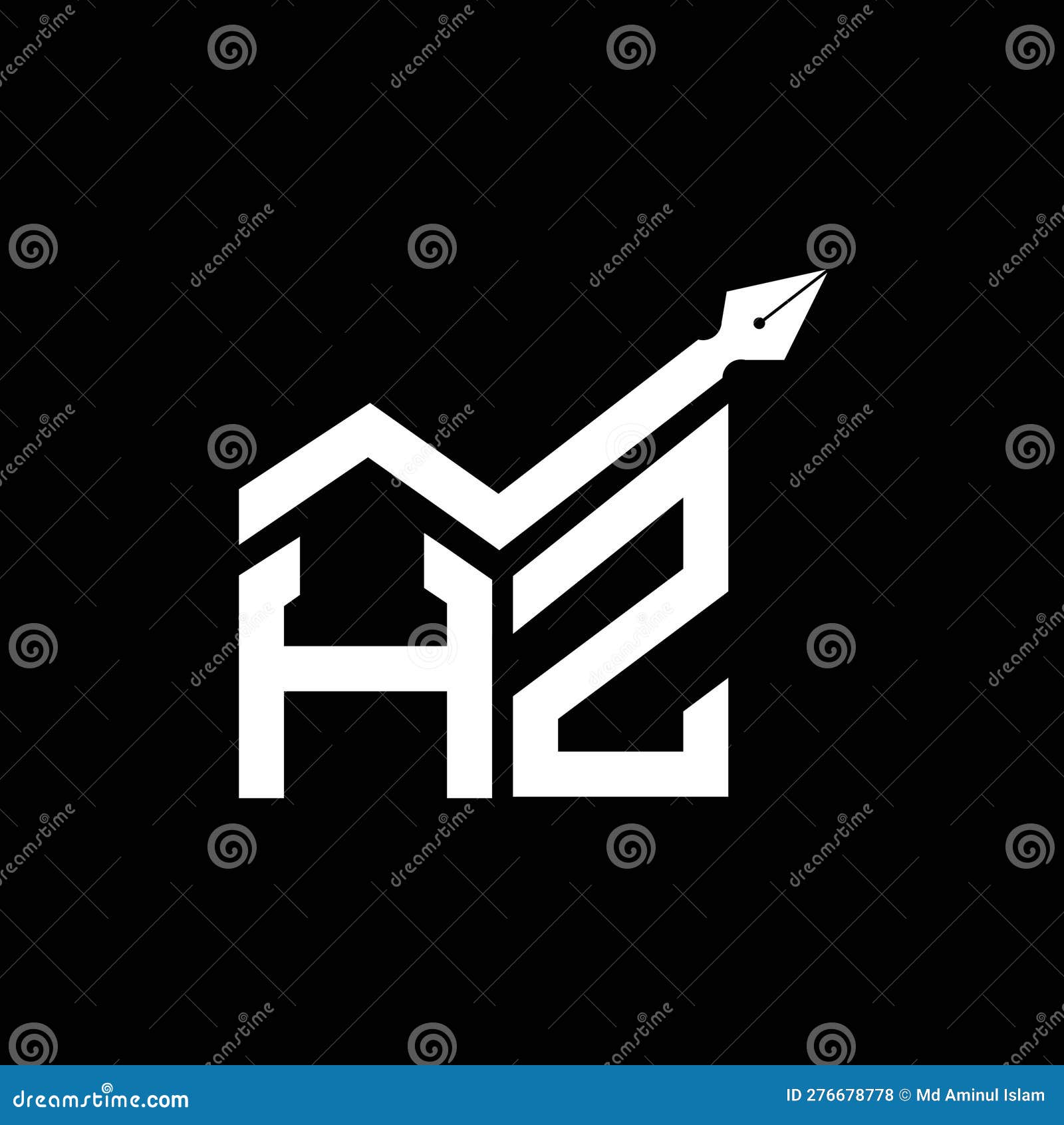 HZ Letter Logo Creative Design with Vector Graphic, Stock Vector ...