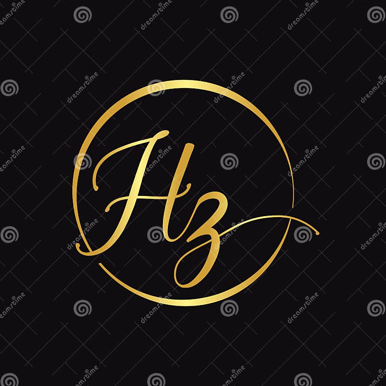 HZ Script Logo Design Vector Template. Initial Calligraphy Letter HZ ...