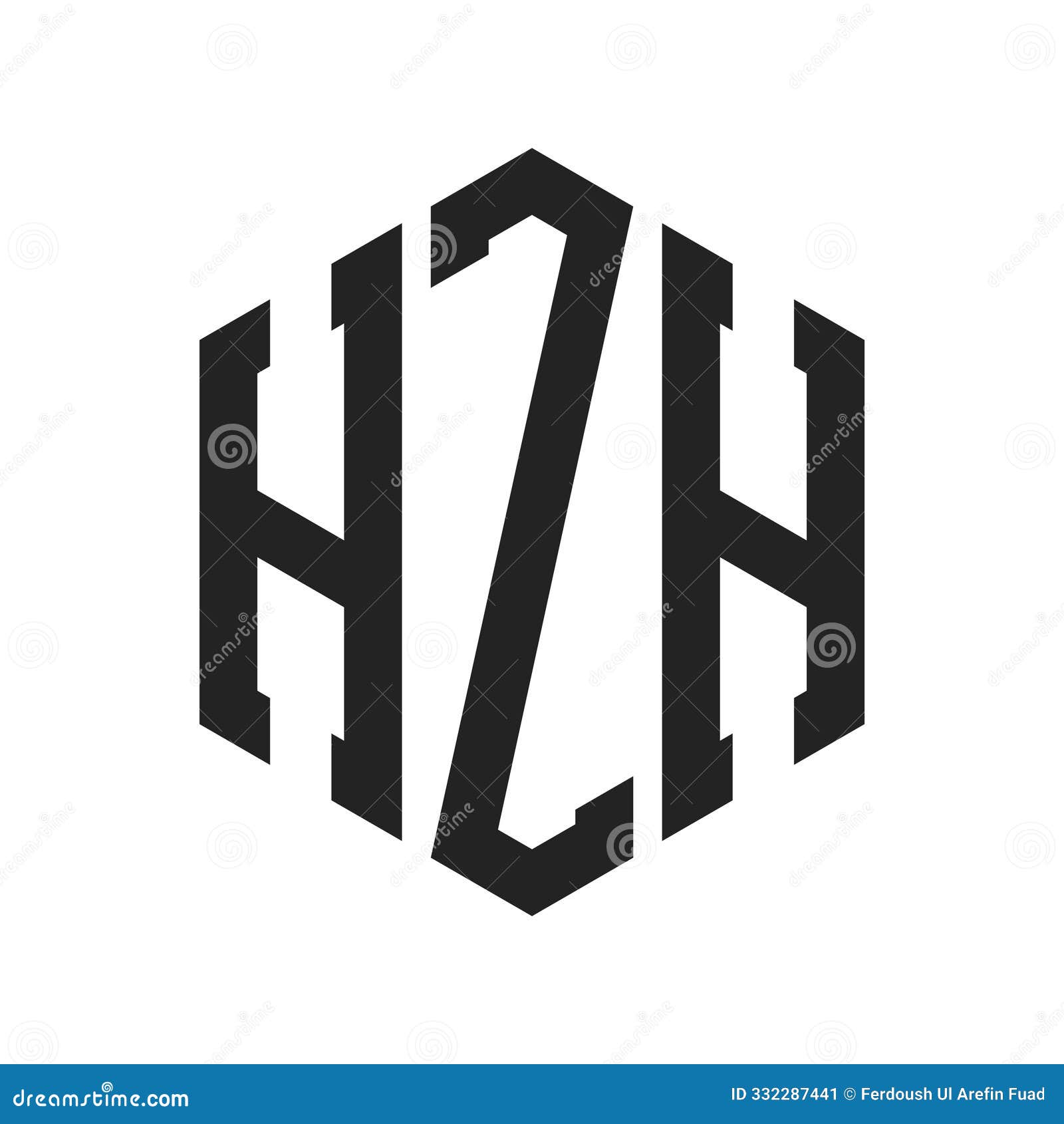 HZH Logo Design. Initial Letter HZH Monogram Logo Using Hexagon Shape ...