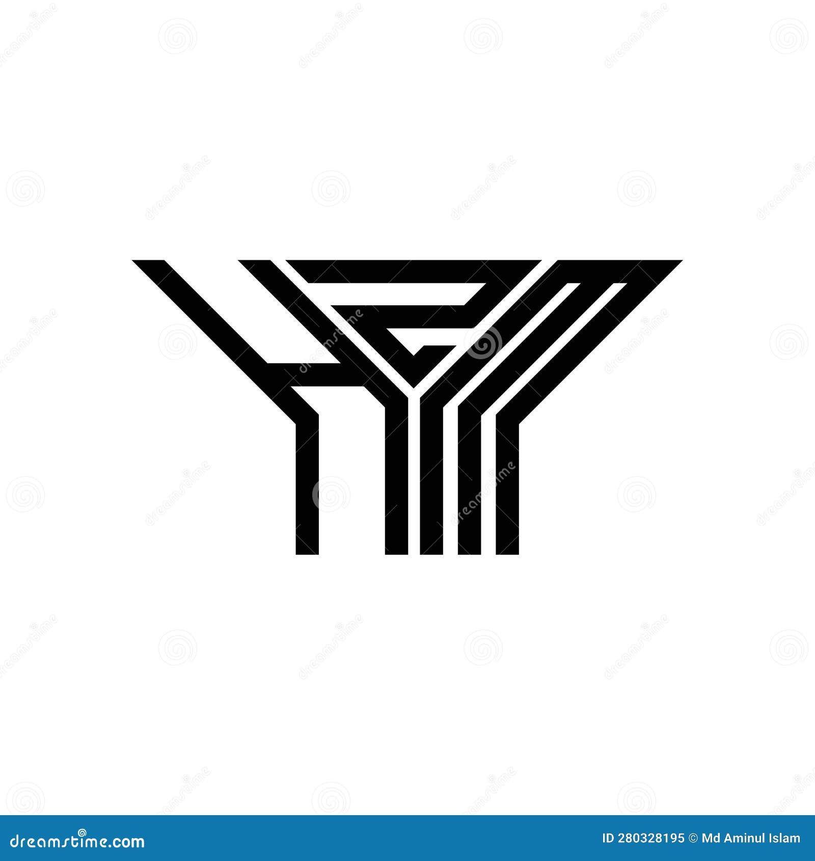 HZM Letter Logo Creative Design with Vector Graphic, HZM Simple and ...