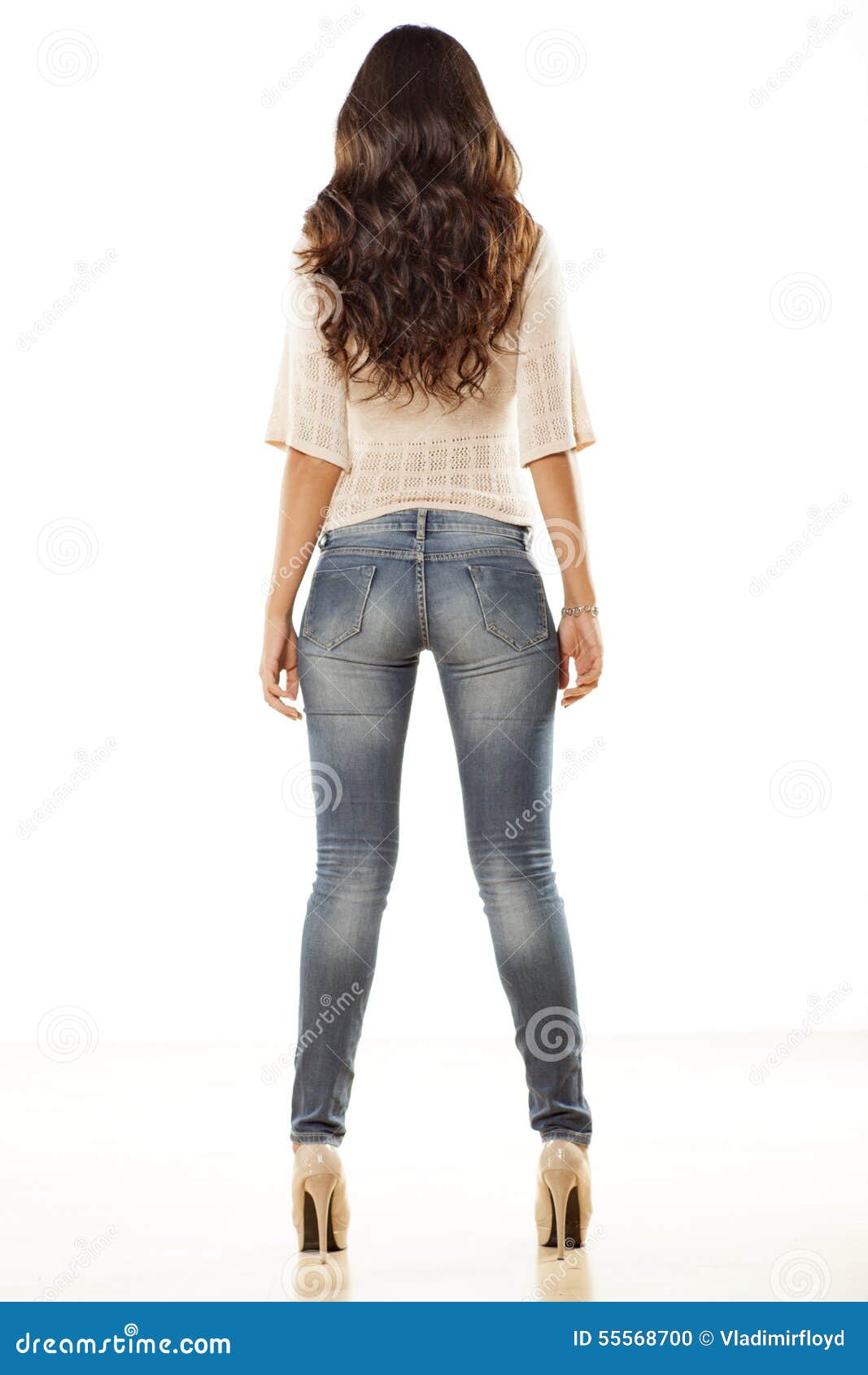 Hübsches Mädchen Von Hinten Stockfoto Bild Von Schön Mode 55568700