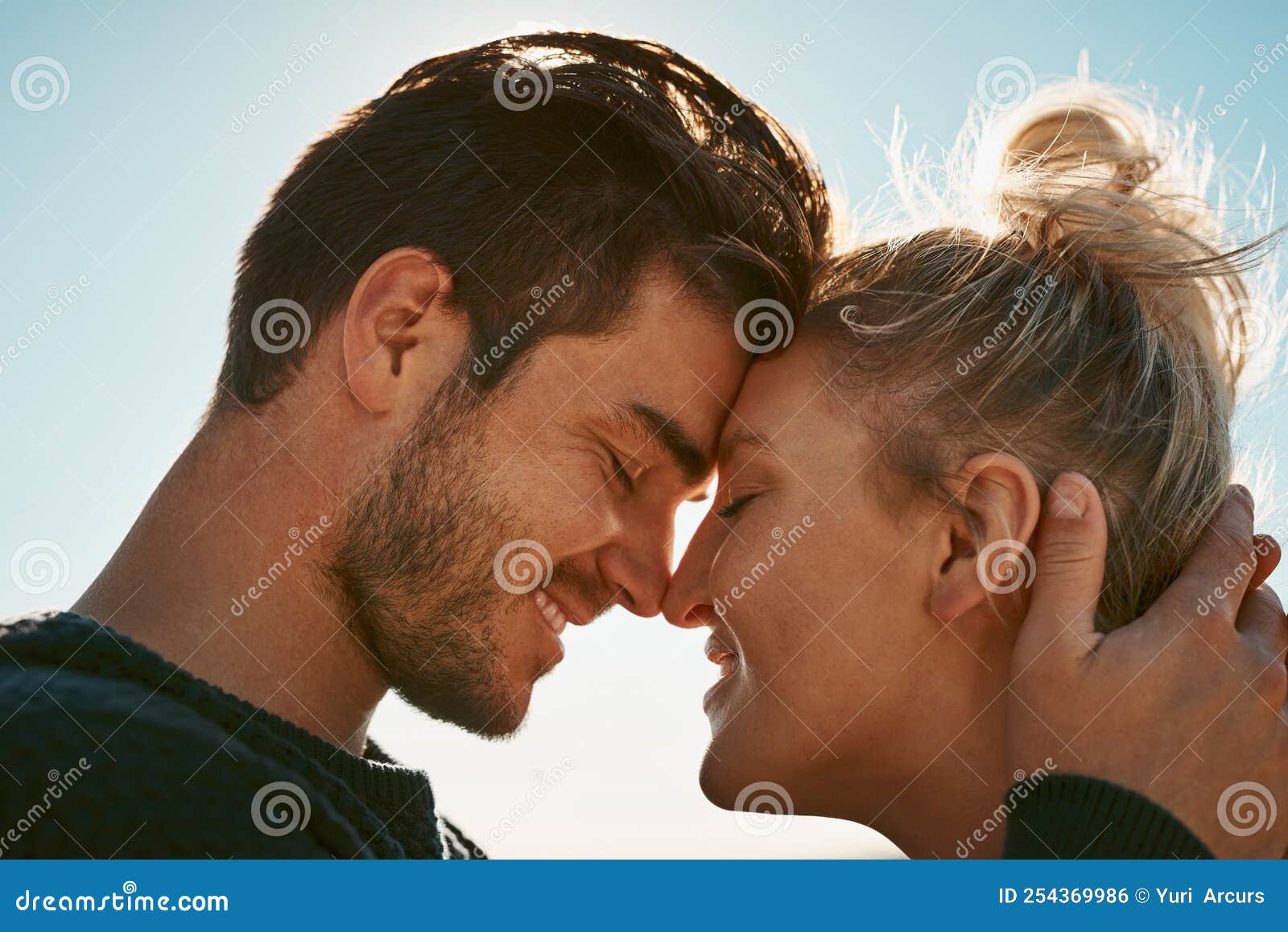 I Adore You. an Affectionate Couple Spending the Day Outdoors. Stock ...