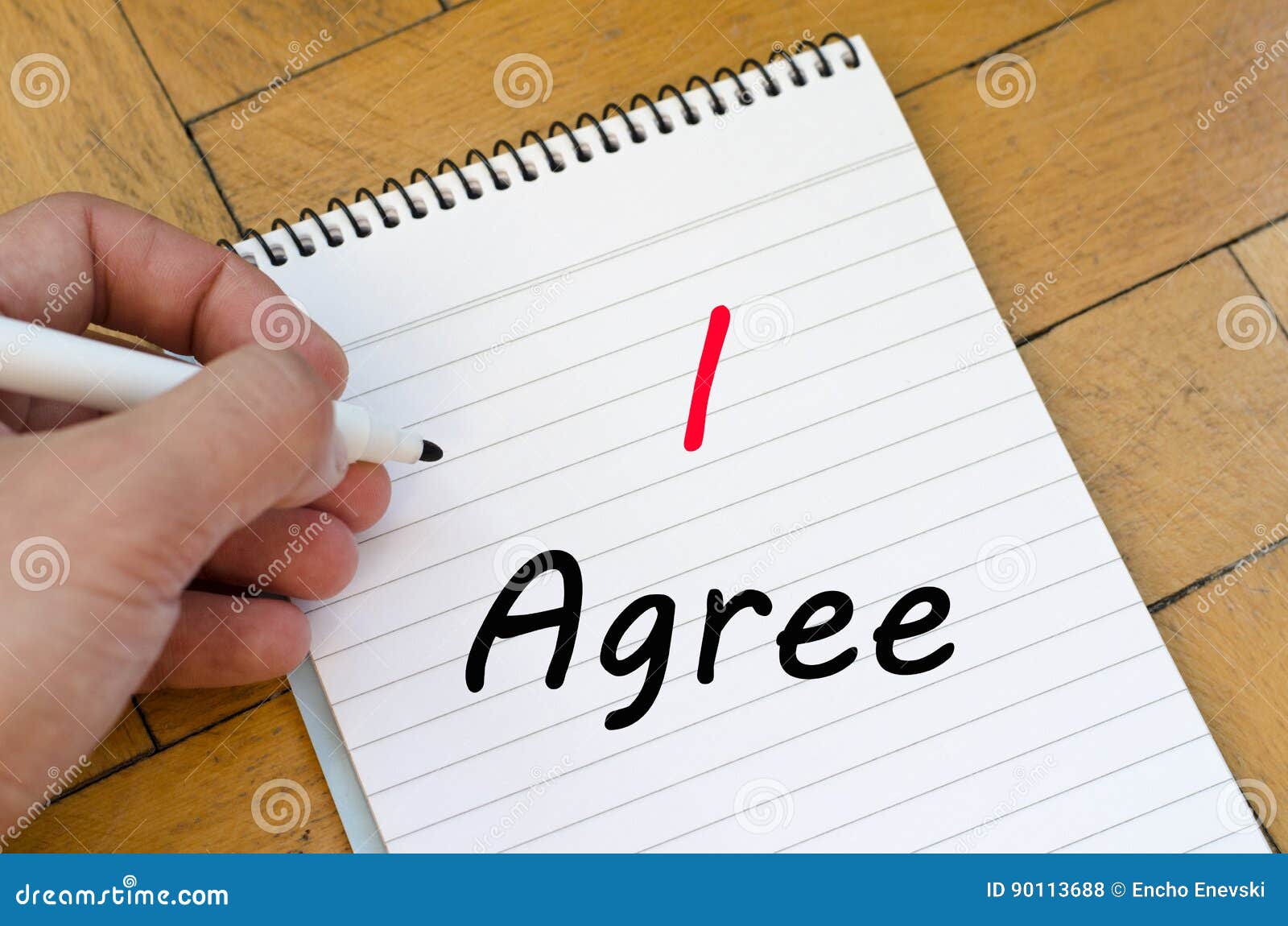 I Agree Concept on Notebook Stock Photo - Image of salute, sign: 90113688