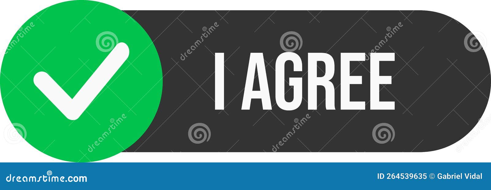 I Agree, Dark Button. Dark Theme Button for Confirmation. Stock Vector ...