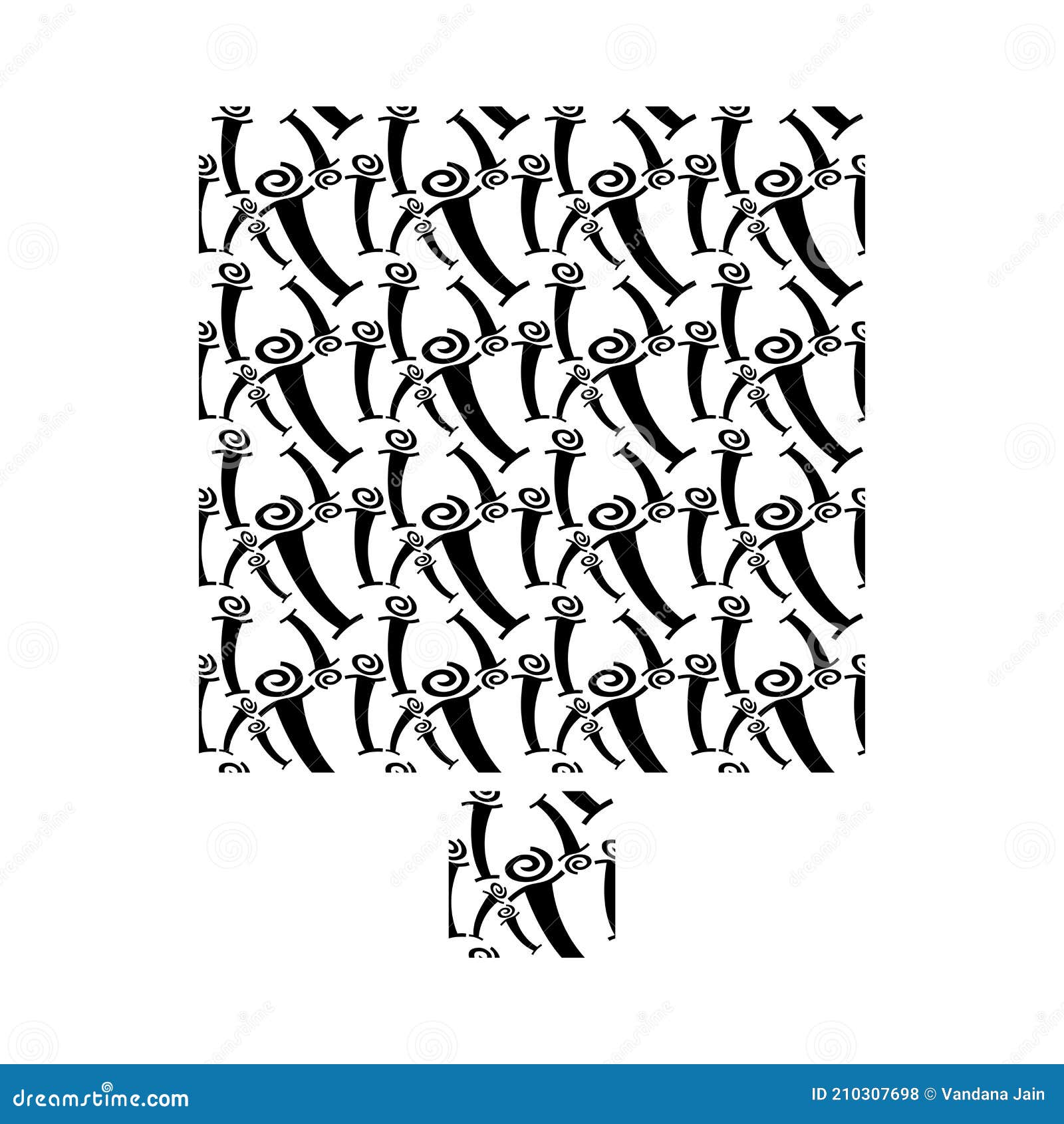 I Alphabet Pattern with Black Bold Latin Letters.continuous Letters ...