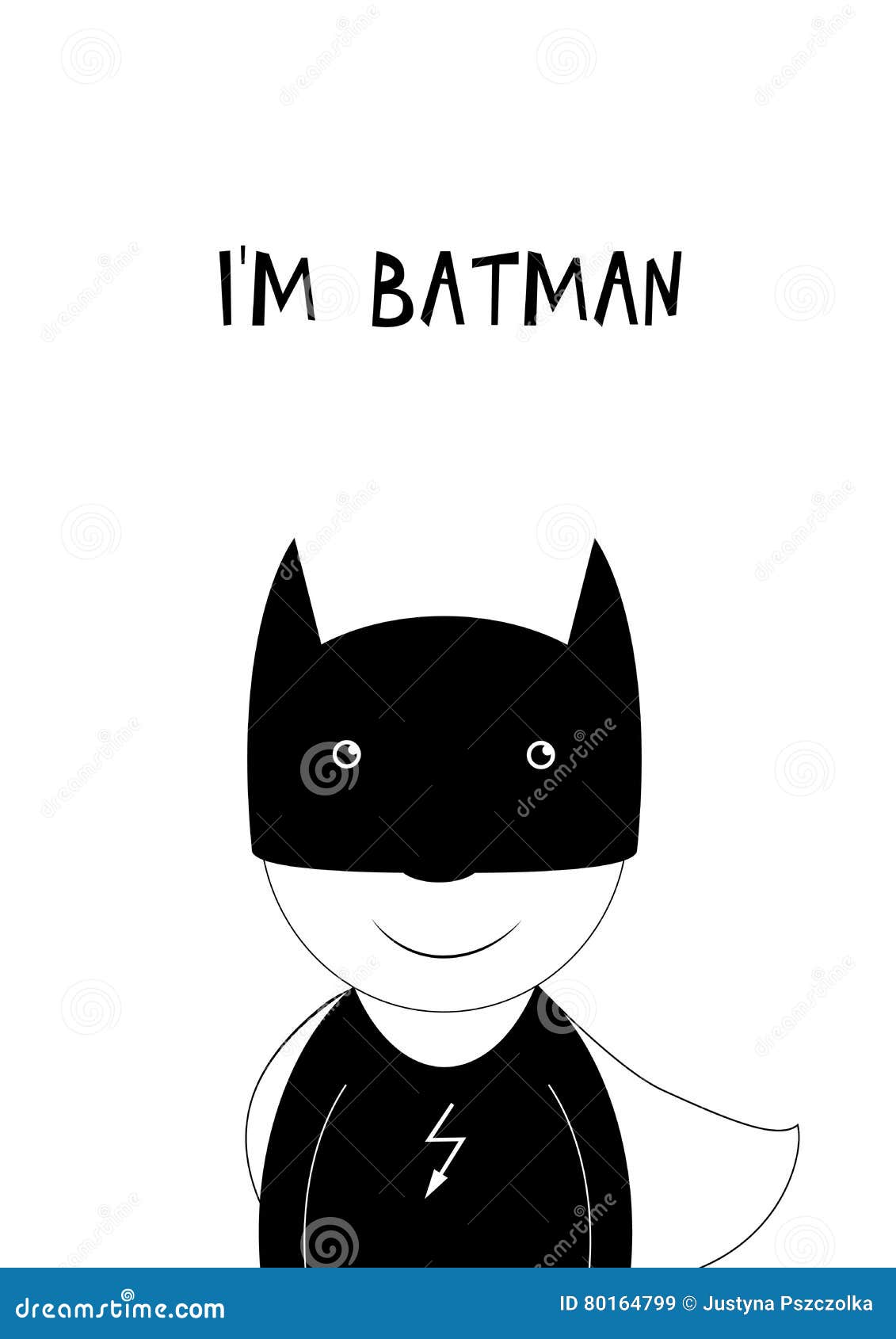 I am Batman stock vector. Illustration of rabbit, smile - 80164799