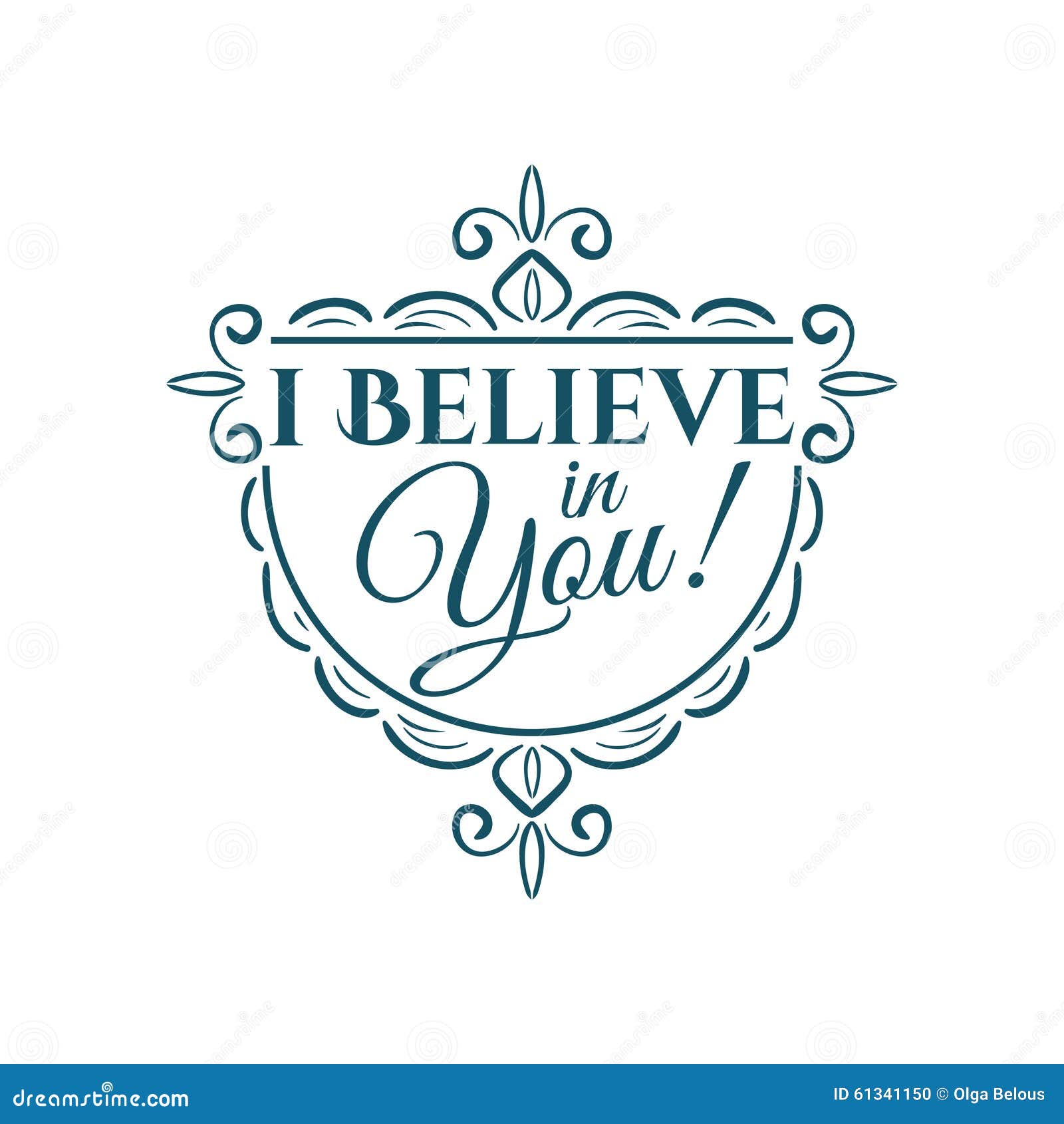 I believe in you lettering stock vector. Illustration of decorative ...
