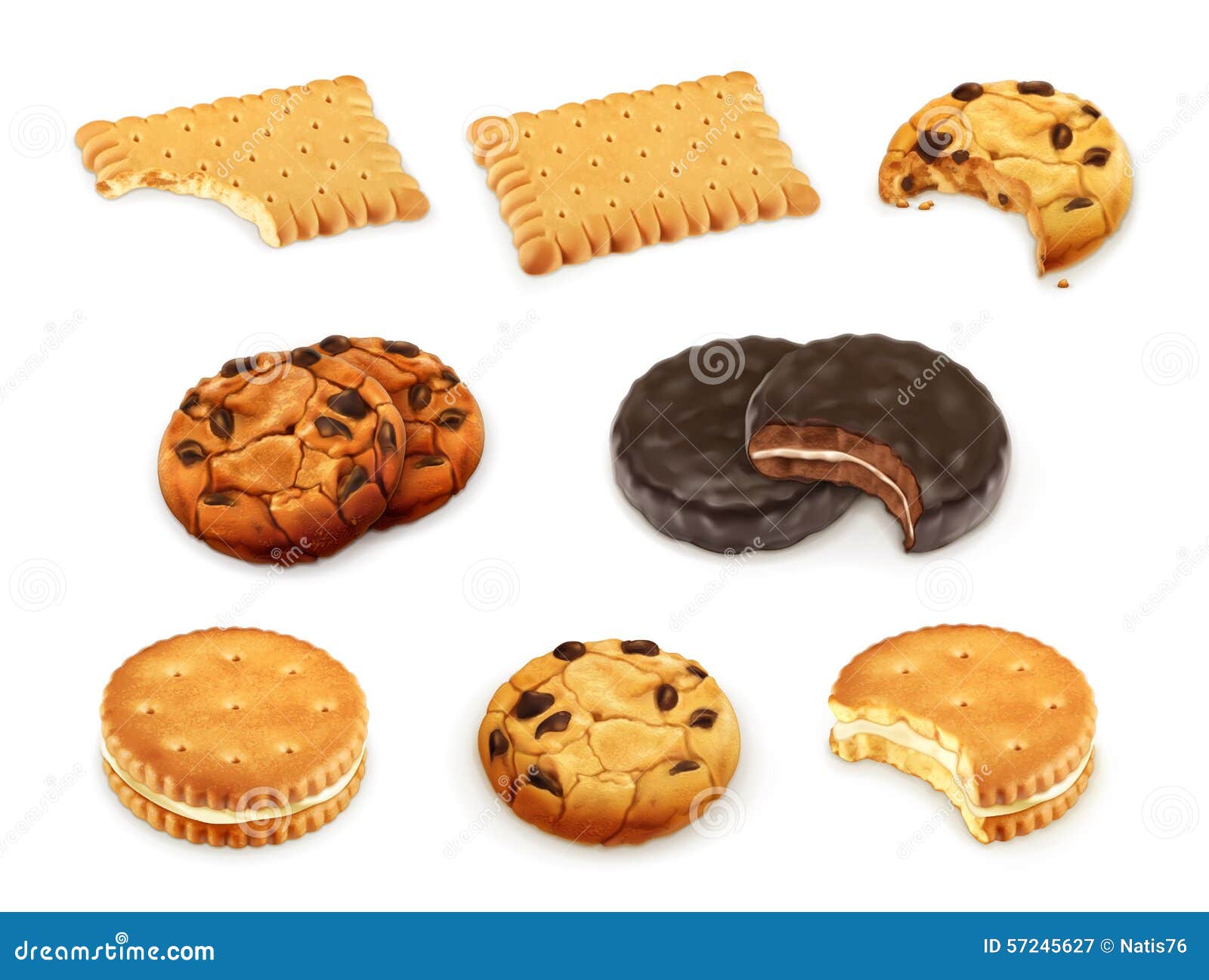 I Biscotti Vector L'insieme Illustrazione Vettoriale - Illustrazione di ...