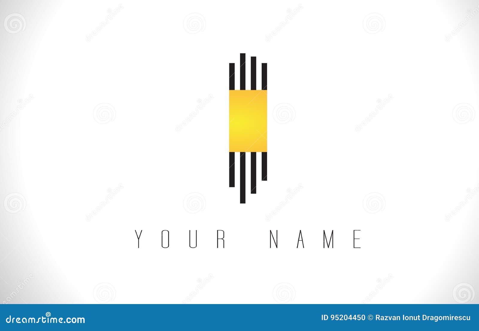 I Black Lines Letter Logo. Creative Line Letters Vector Template Stock ...