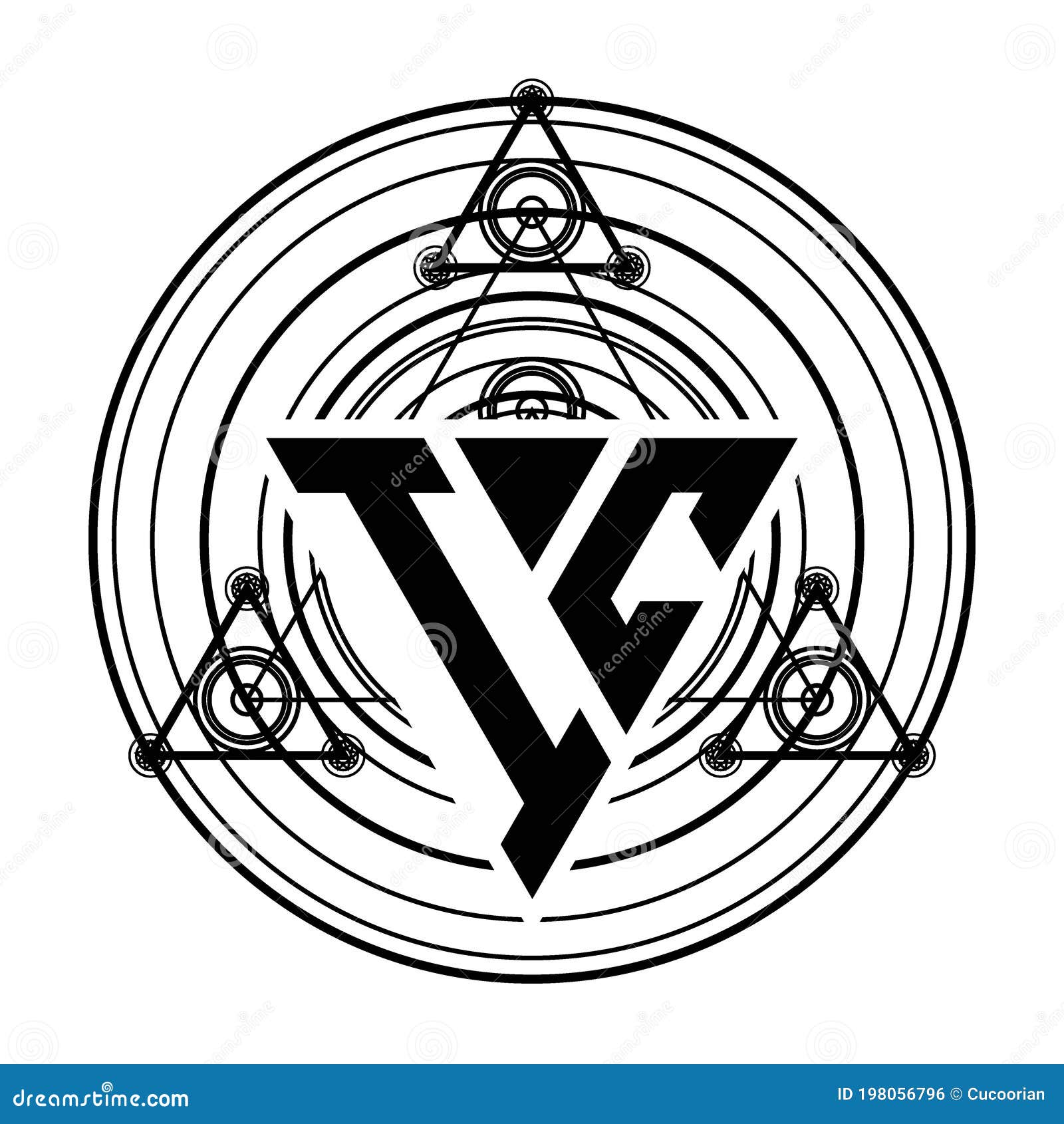 I C Monogram Letter Logo with Triangle Shape Design Template with ...